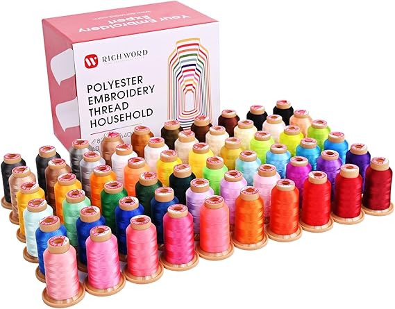 Amazon.com: Richword Selected 800M 60 Colors Embroidery Thread,40WT ...