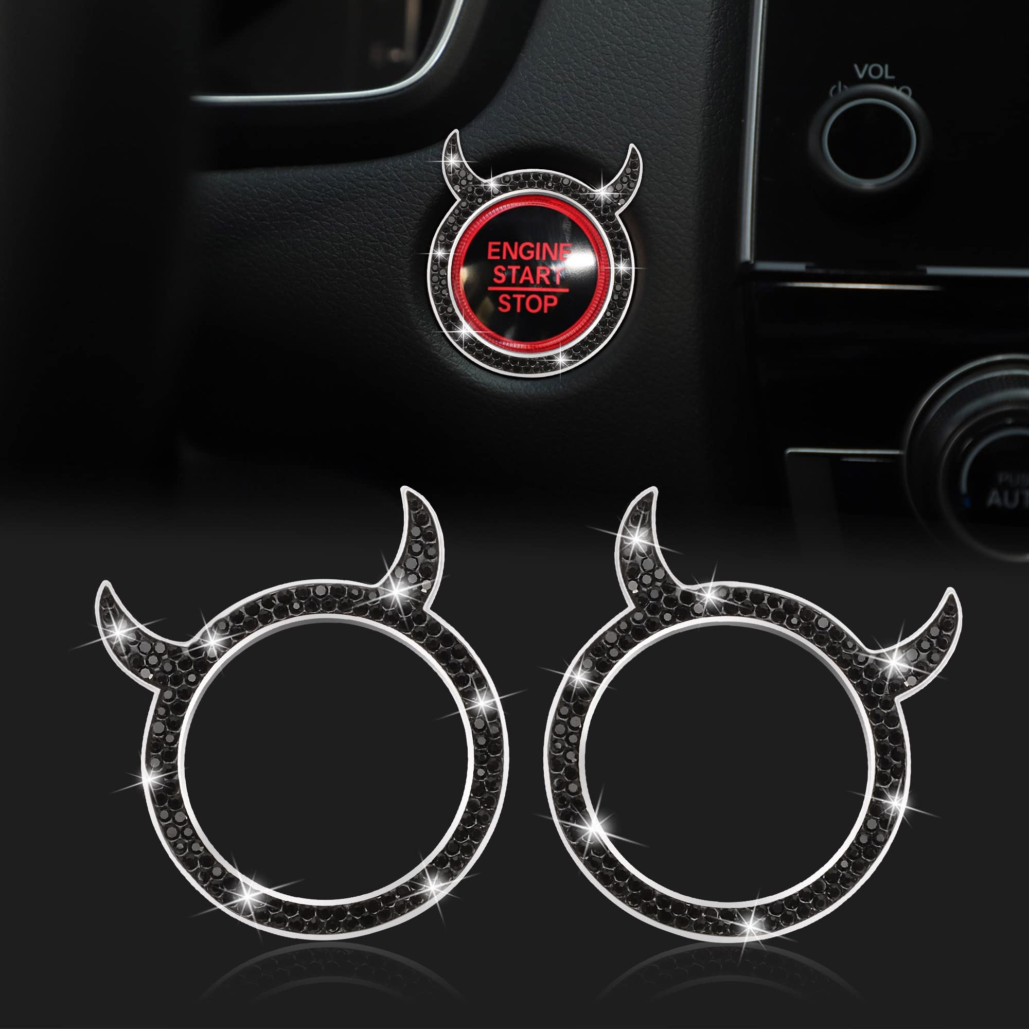 Amazon.com: WINKA Bling Car Engine Start Button Cover Universal Push ...