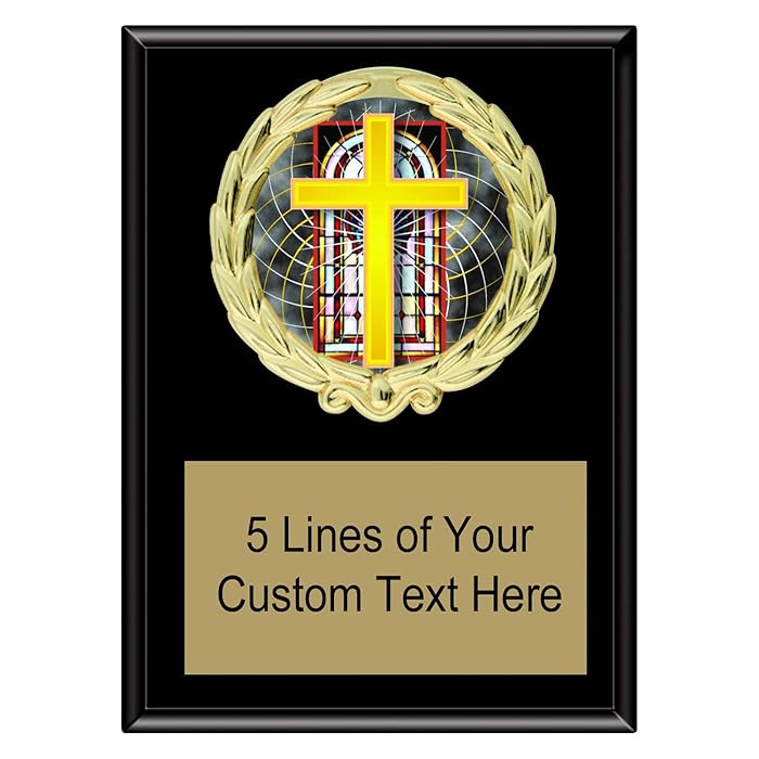 Buy Express Medals 5x7 Black Color Religious Cross Plaque Award Trophy ...