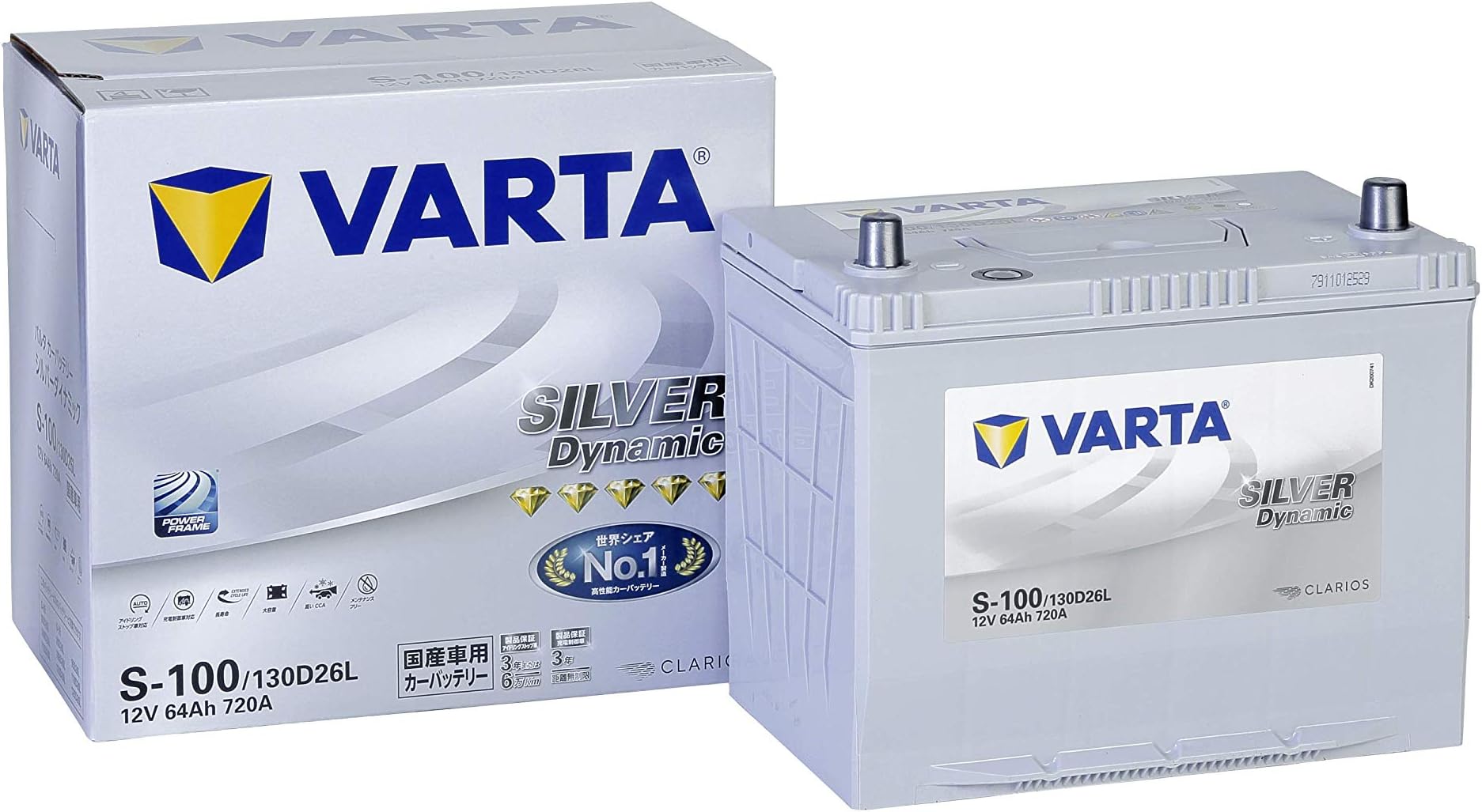 Amazon.co.jp: VARTA S-100/130D26L Silver Dynamic Japanese Car Battery ...