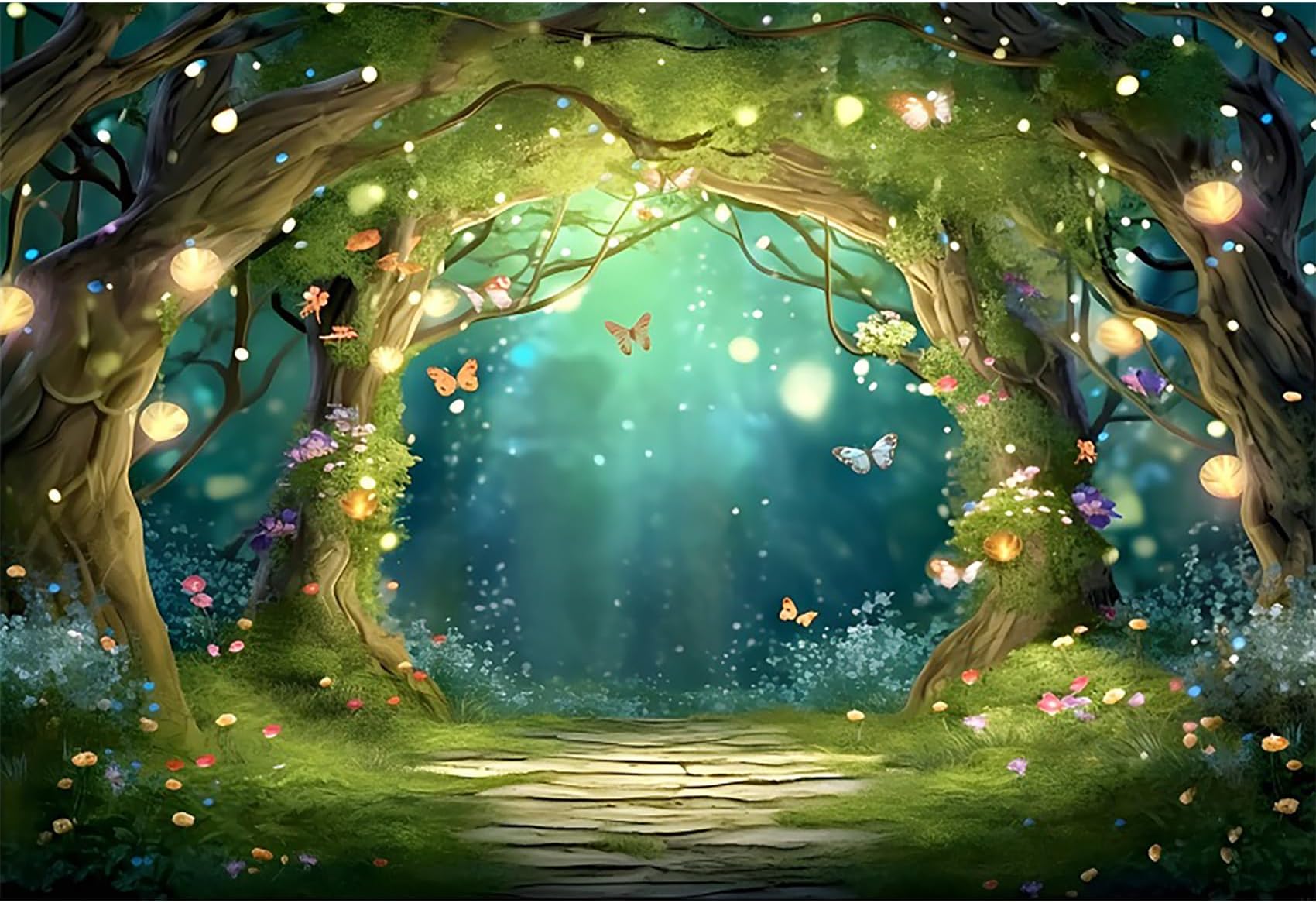 Amazon.com : dnldliq 9x6ft Enchanted Fairy Forest Backdrop Fairytale ...