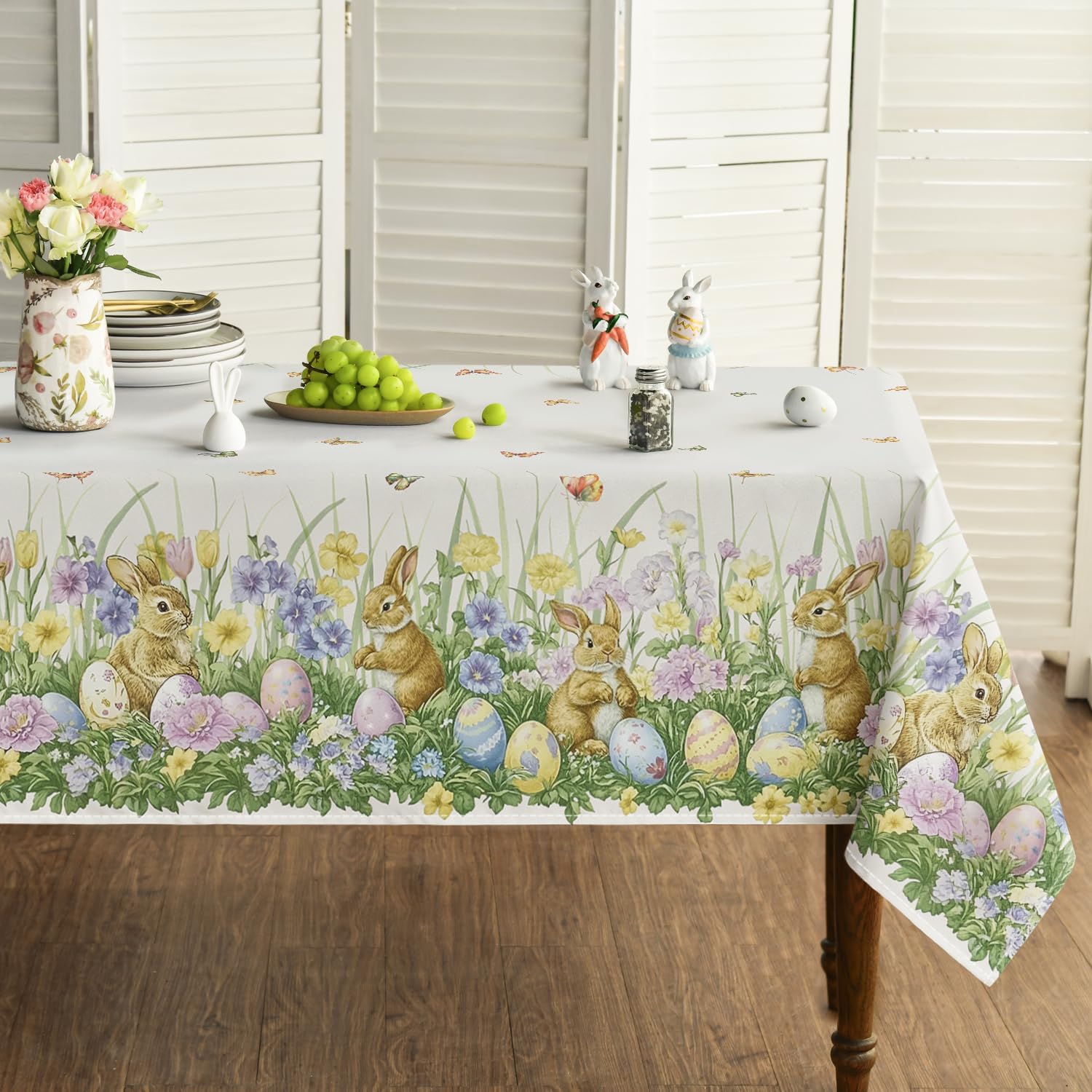 Amazon.com: Horaldaily Easter Tablecloth 60×84 Inch Rectangular, Beige ...