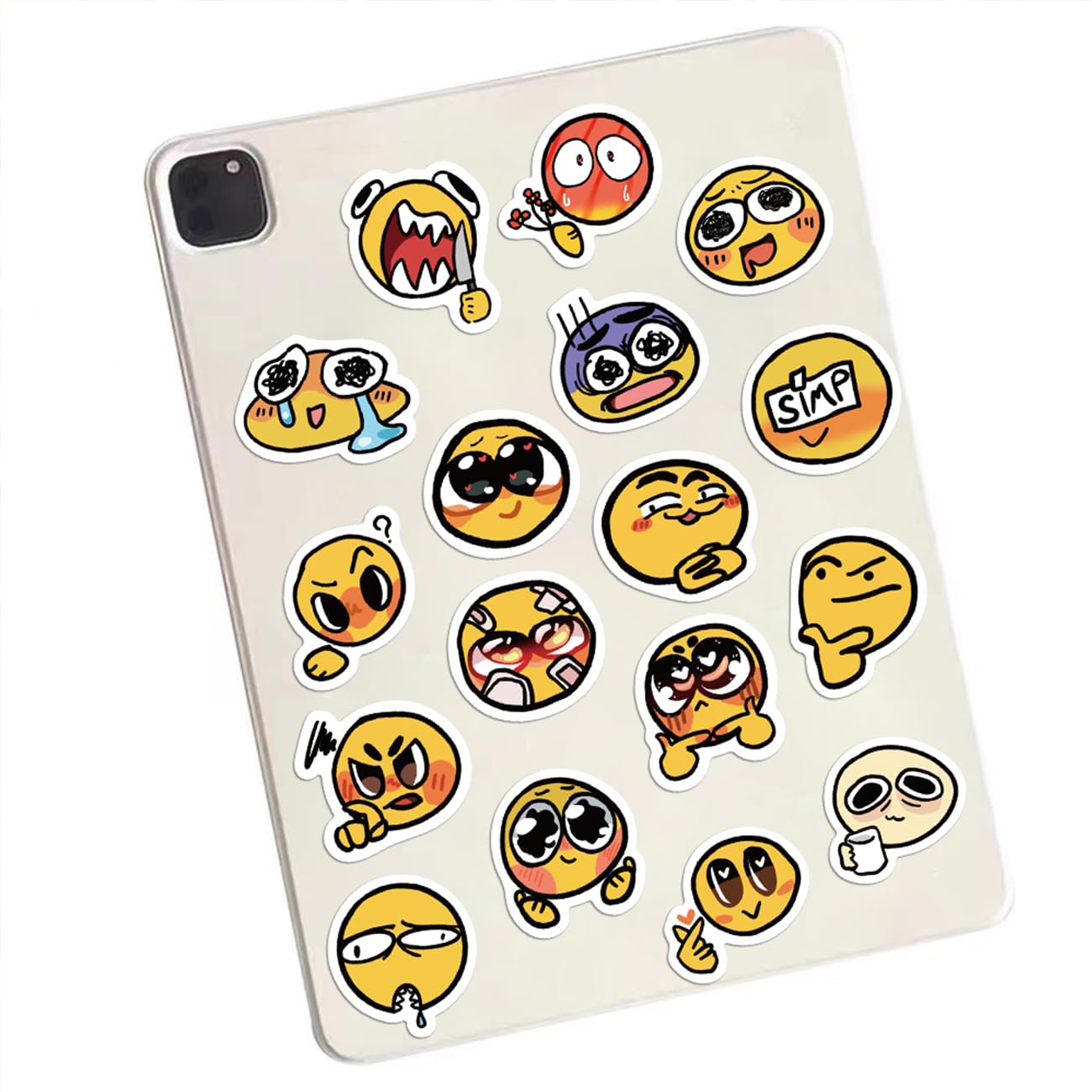 Snapklik.com : 60 Yellow Face Stickers, Waterproof Vinyl Cartoon ...