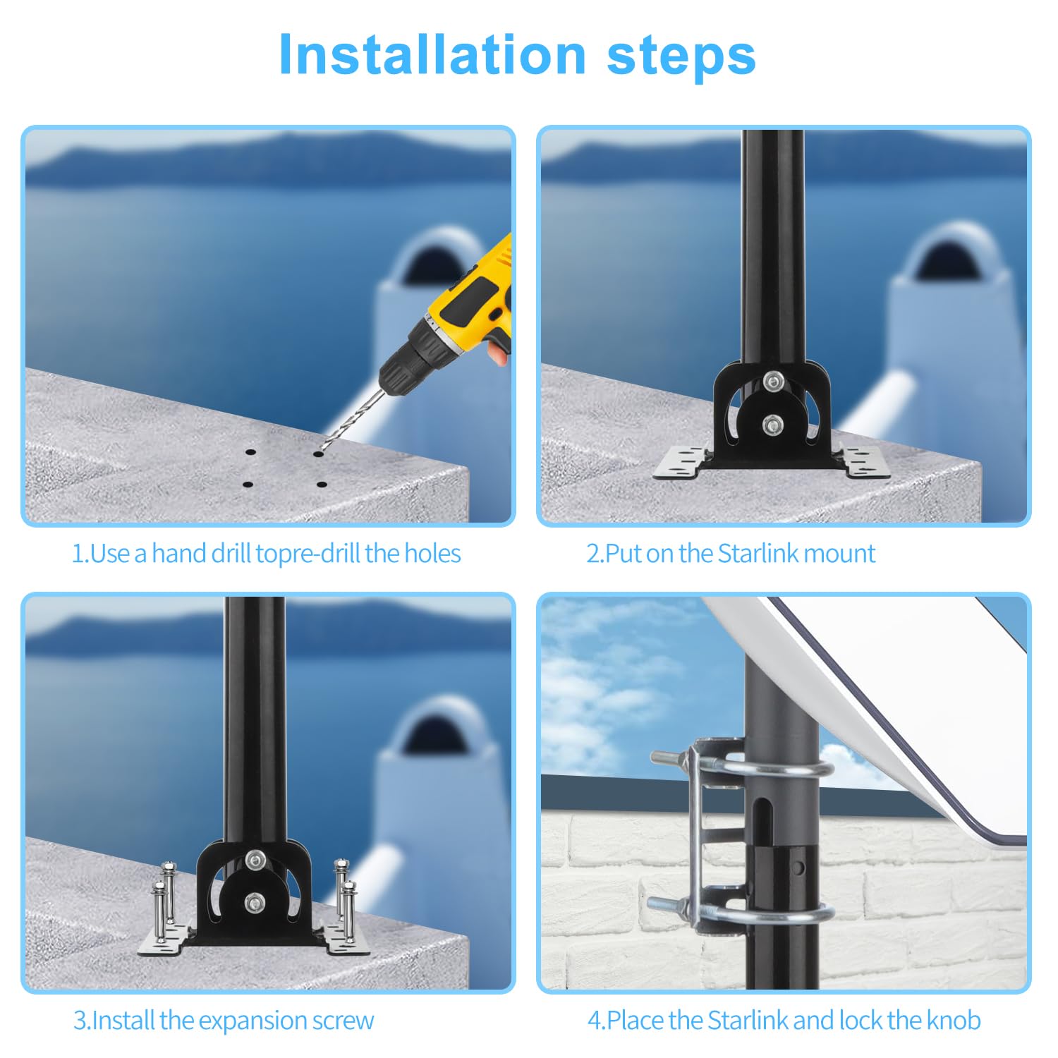 Snapklik.com : 15" Antenna Pipe Mount For Starlink Pivot Mount,Starlink ...