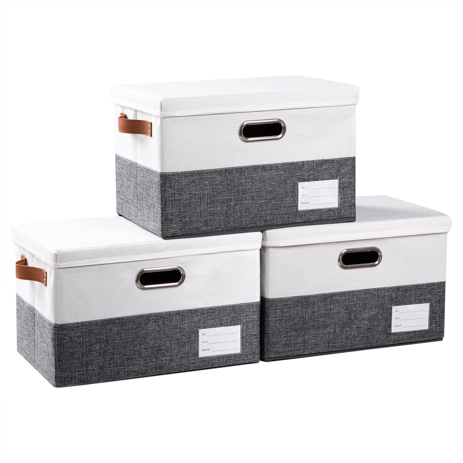 Amazon.com - PRANDOM Foldable Storage Bins with Lids [3-Pack] Fabric ...