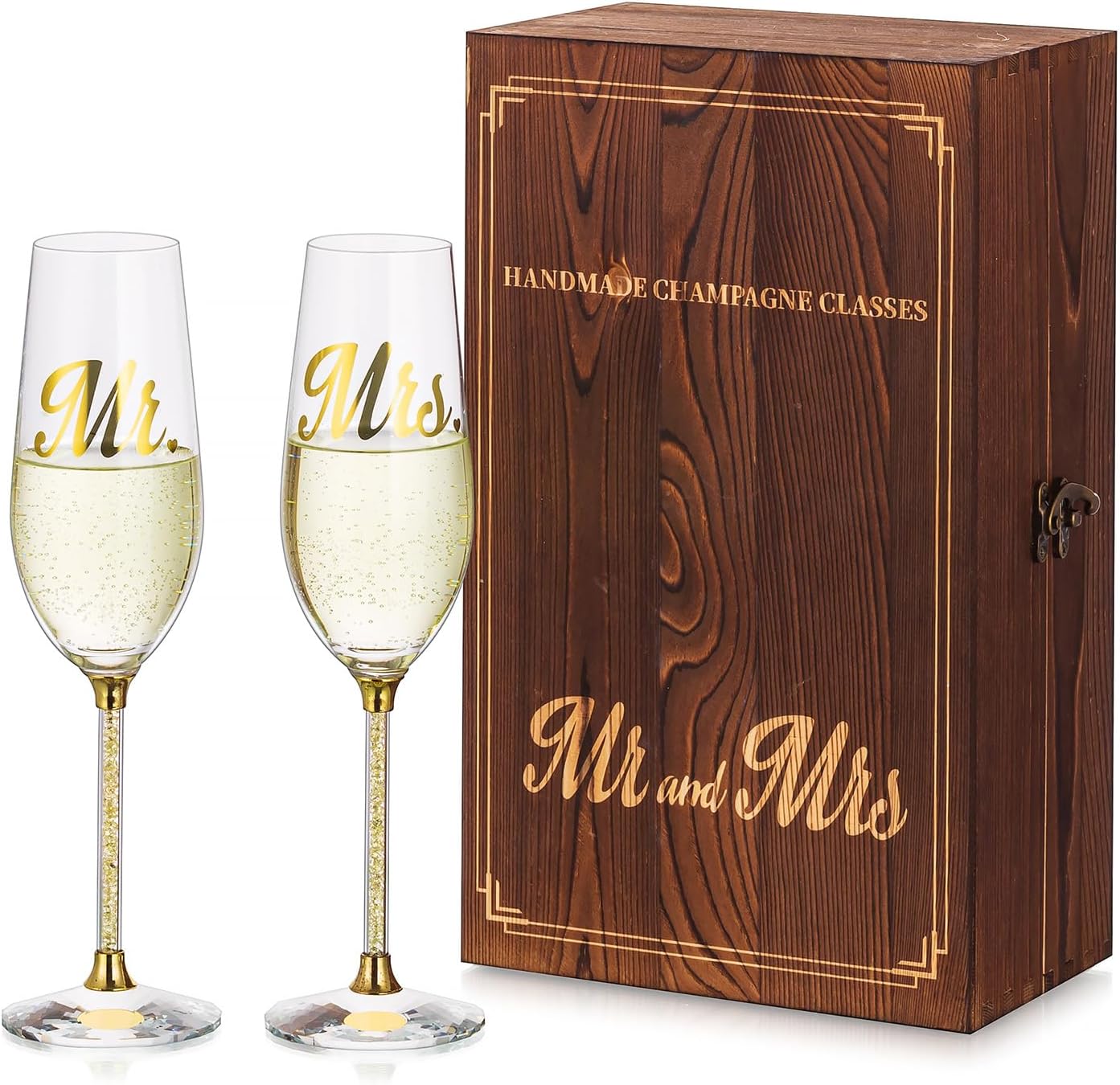 NUPTIO Champagner Gläser Kristall Hochzeitsgeschenk: 2er Set Sektgläser ...