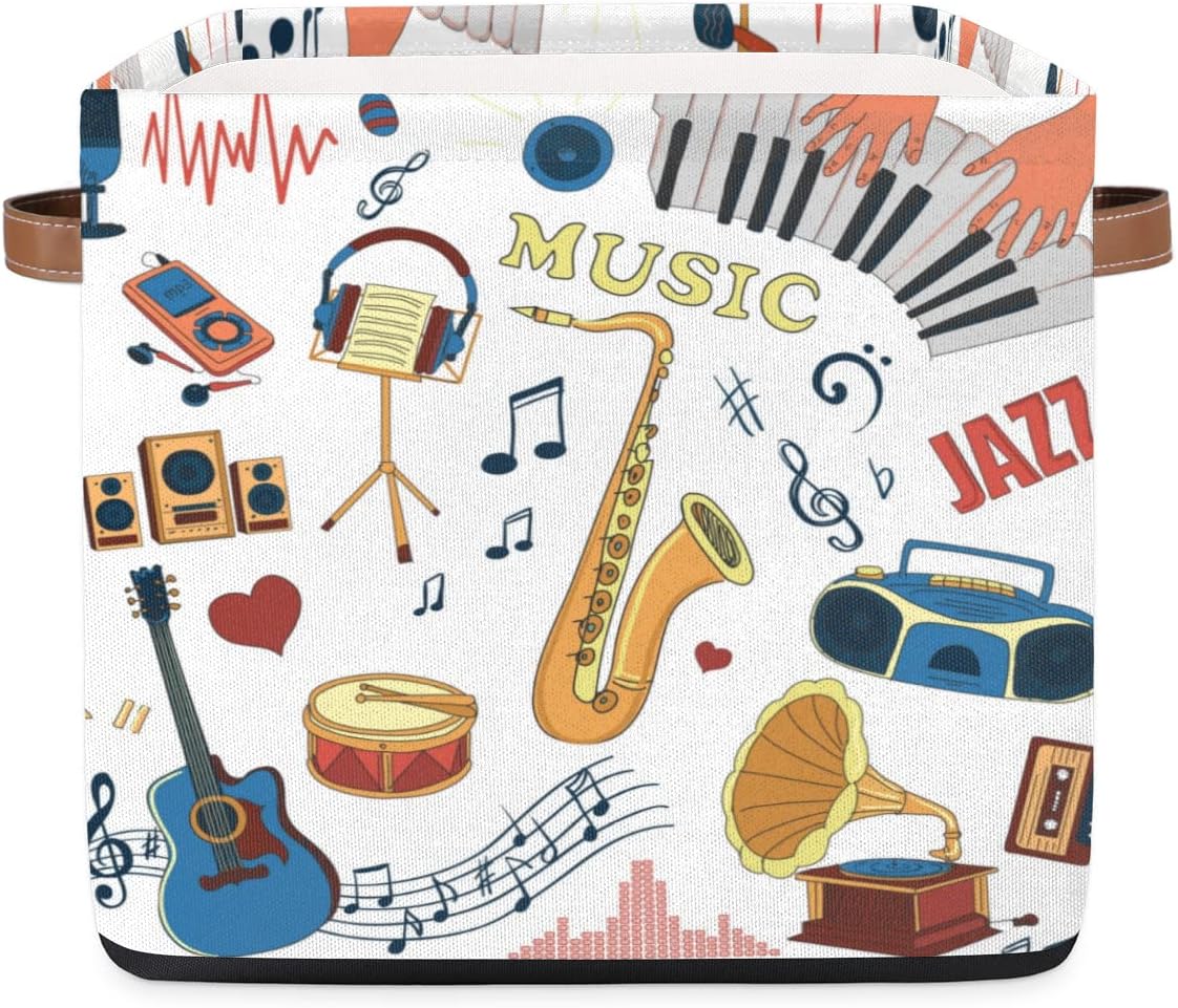 Amazon.com: OMFUNS Music Piano Storage Basket 13x13 Musical Instruments ...