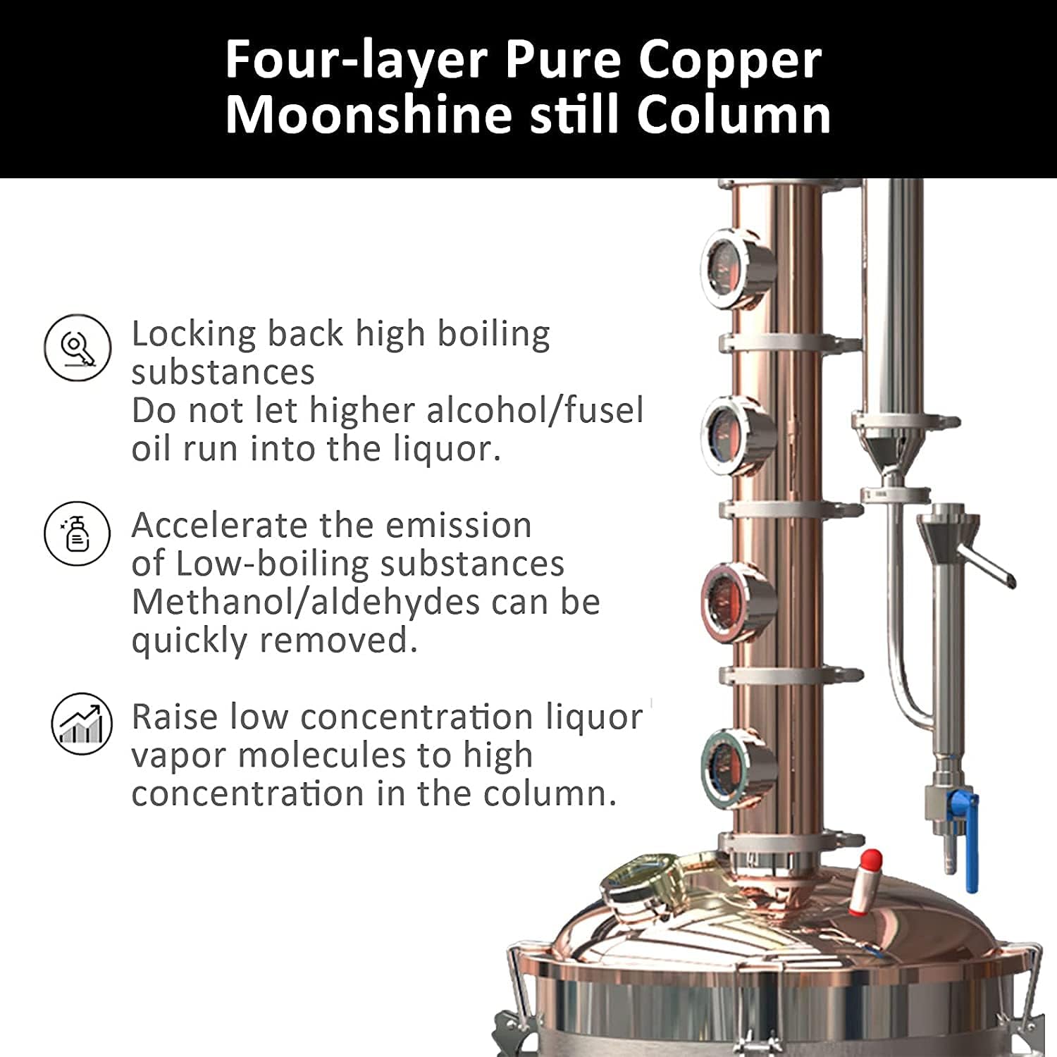 Buy YUEWO 110V Electric 304 Stainless Steel Alcohol Distiller Flute ...