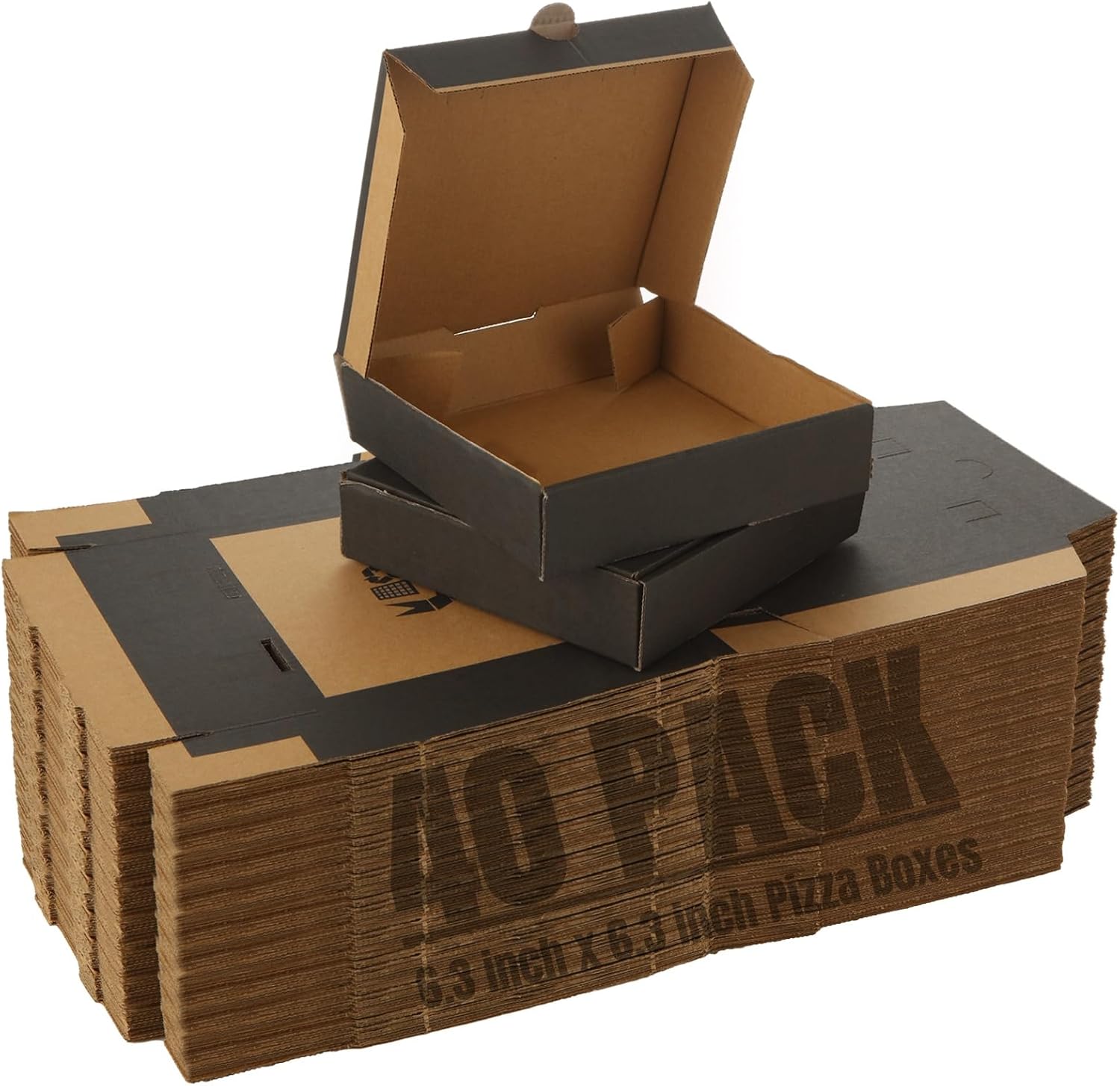 Amazon.com: RHBLME 40 Pack Pizza Boxes, 6.3x6.3x1.8 inch Kraft ...