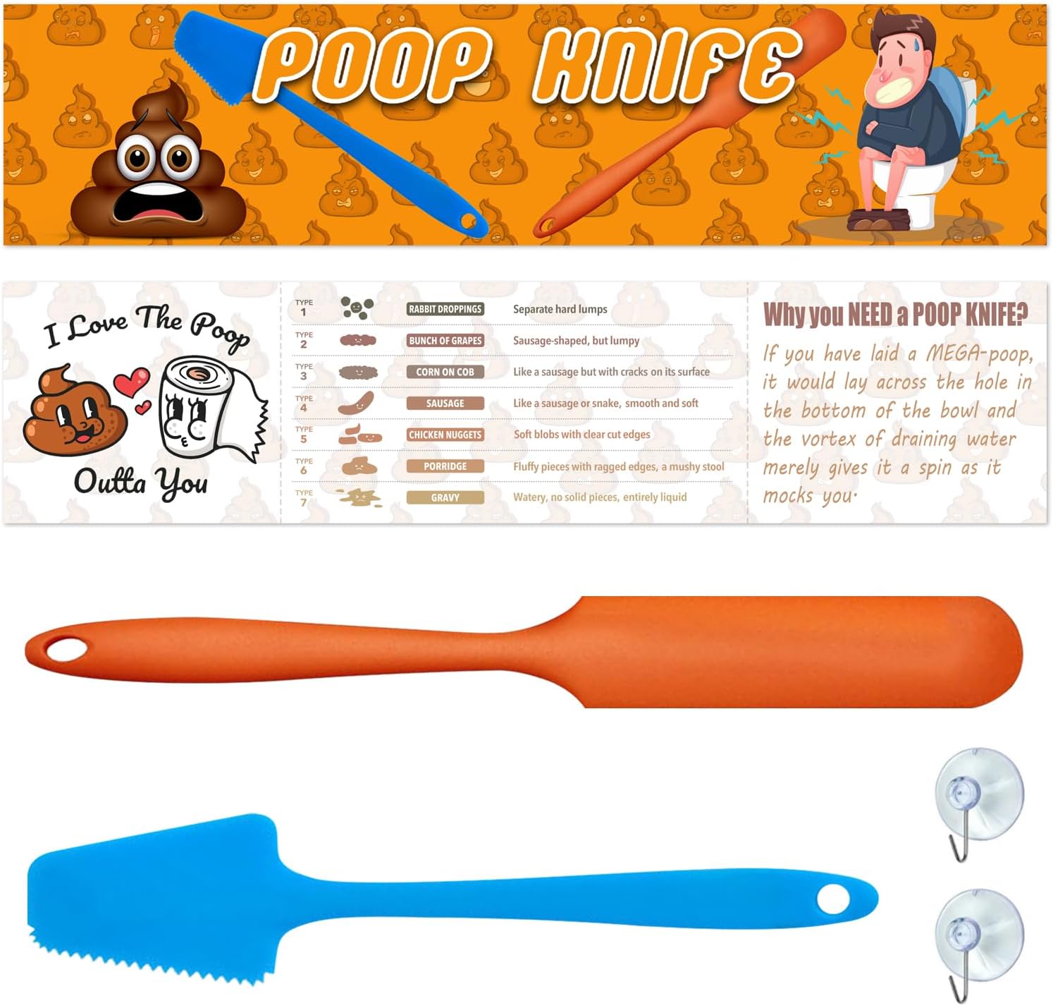 Amazon.com: COZYMATE 2Pcs Poop Divider Knife for Toilet Adult Funny Gag ...