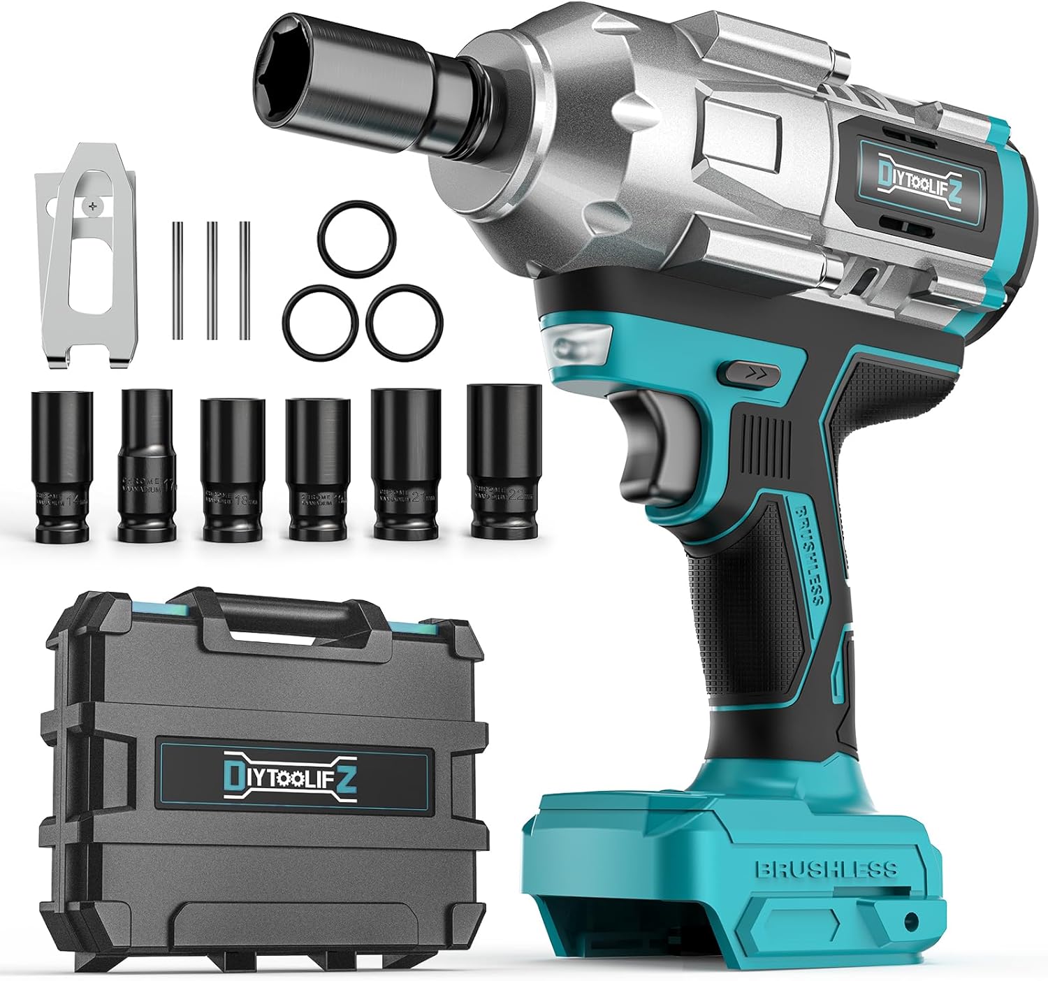 DIYtoolifz Cordless Impact Wrench 1/2 inch for Makita 18v Battery ...