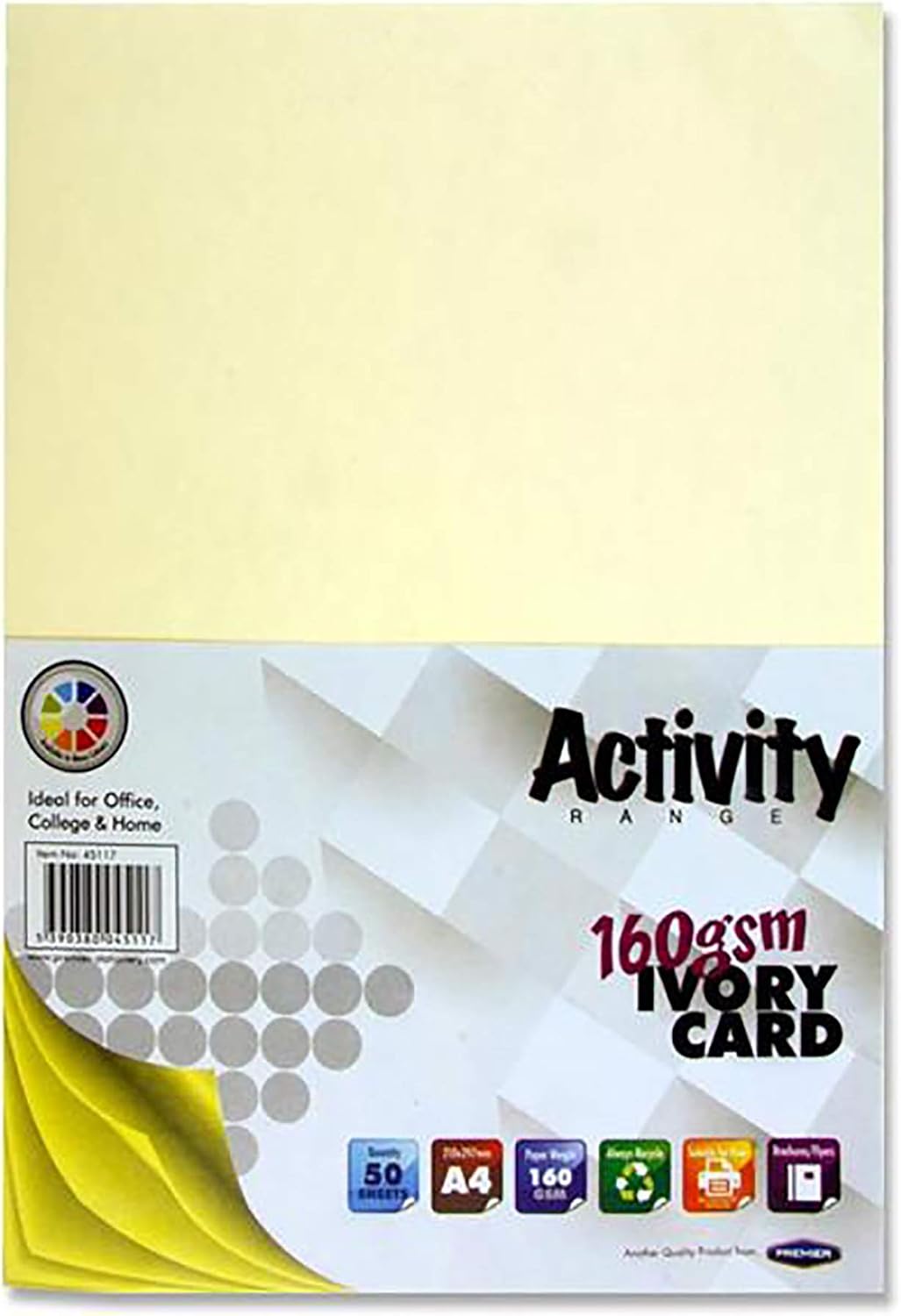 Premier Stationery S4545117 A4 160 gsm Activity Card - Ivory (Pack of ...