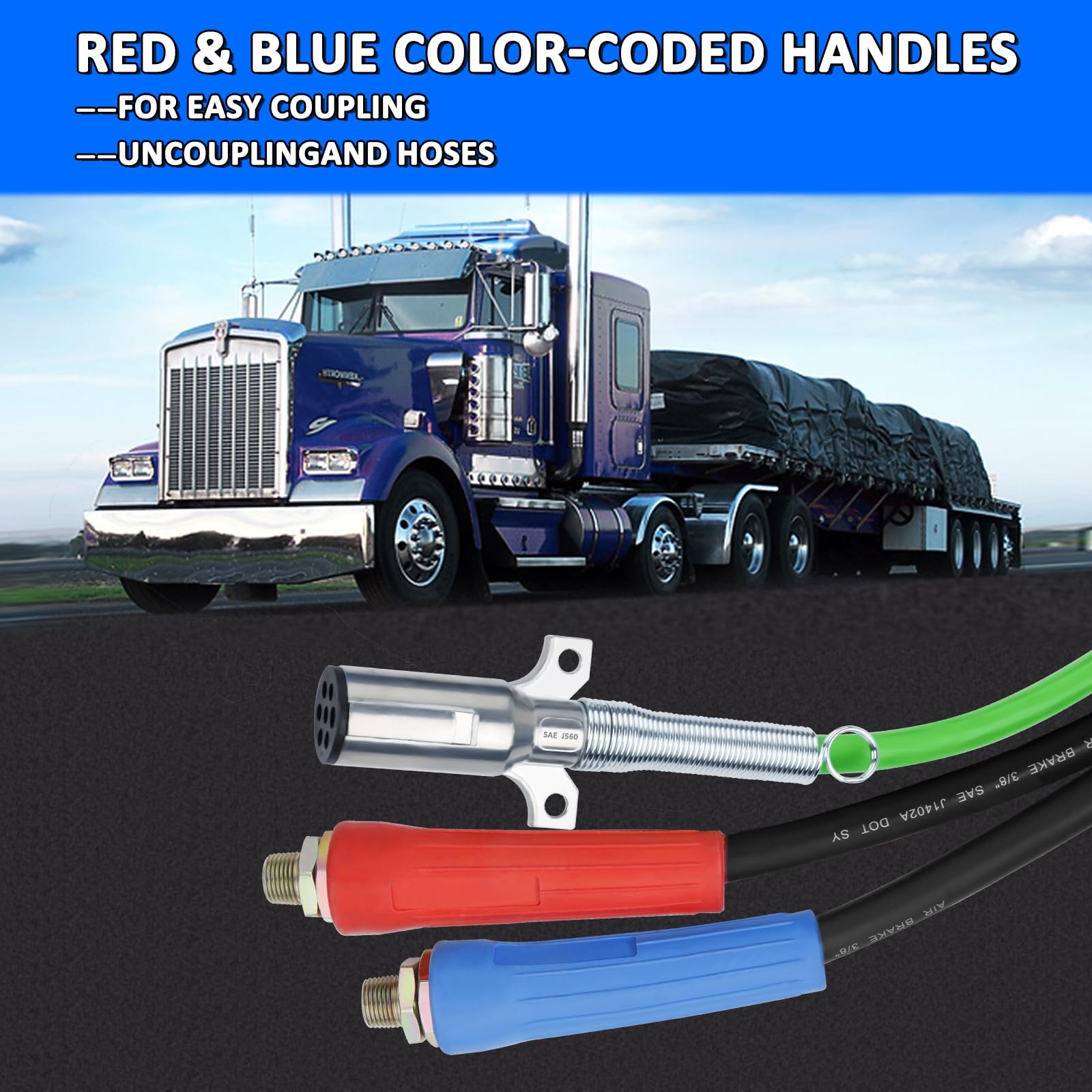 Snapklik.com : Boeray 12ft 3 In 1 Air Lines For Tractor Trailer ...