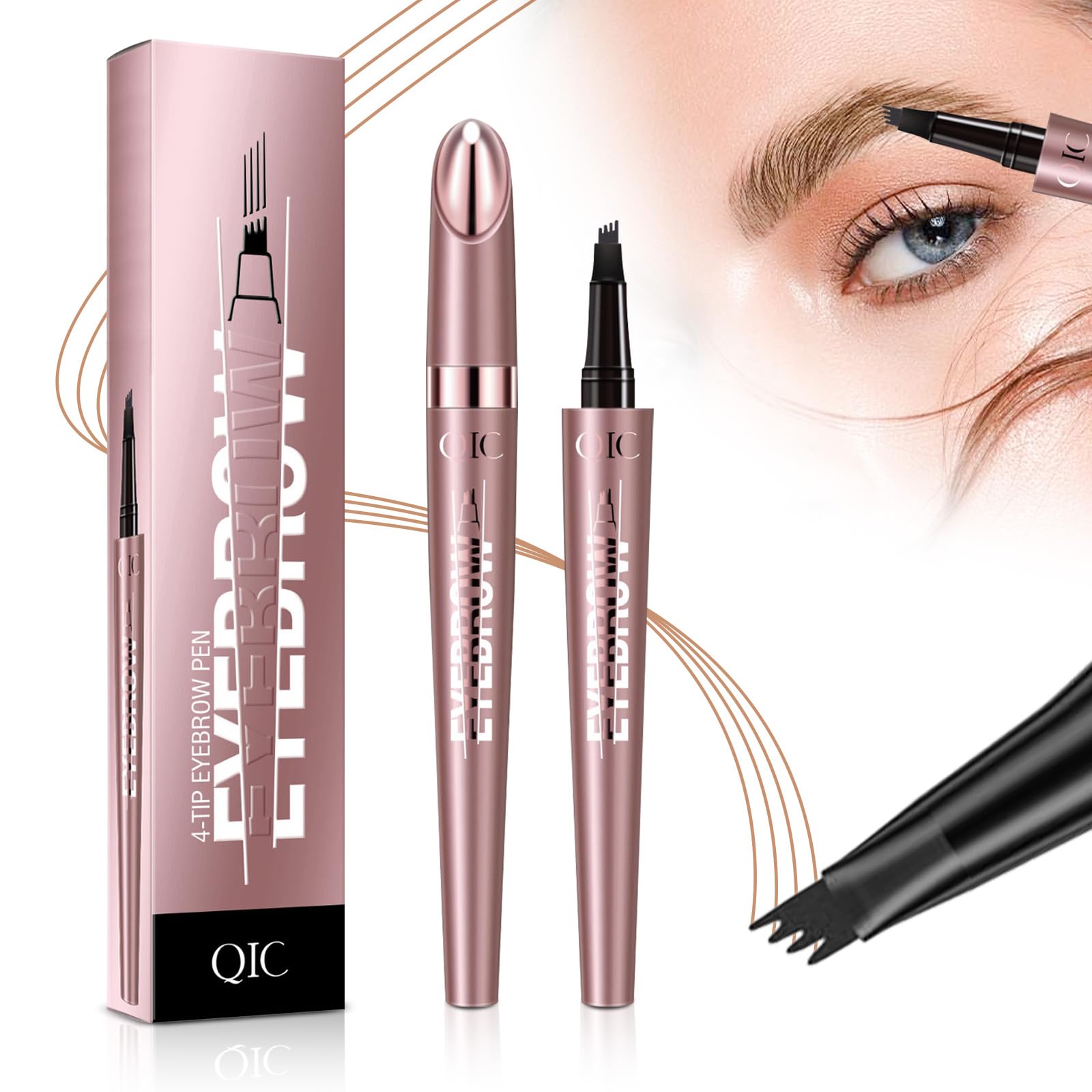Amazon.com : Natural Brow Eyebrow Pen, Magic Eyebrow Pencil Dark Brown ...