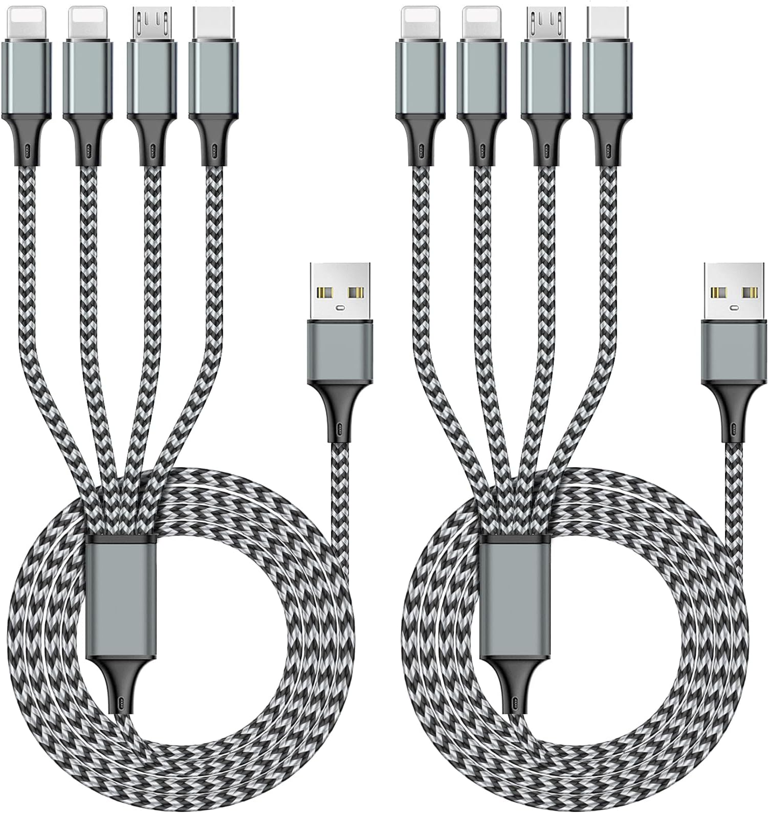 Amazon.com: Puxnoin Multi Charging Cable 6FT 2Pack Multi Charger Cable ...