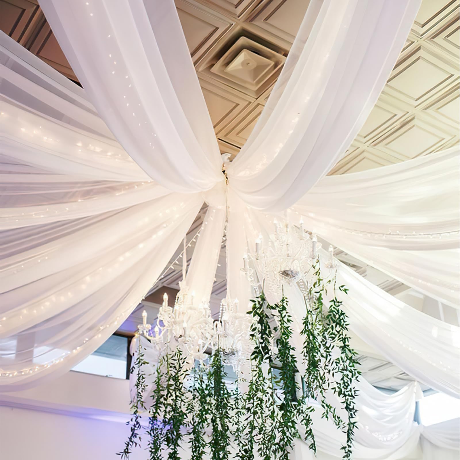 Amazon.com: MODFUNS White Ceiling Drape for Wedding Arch Drapes 5x30ft ...