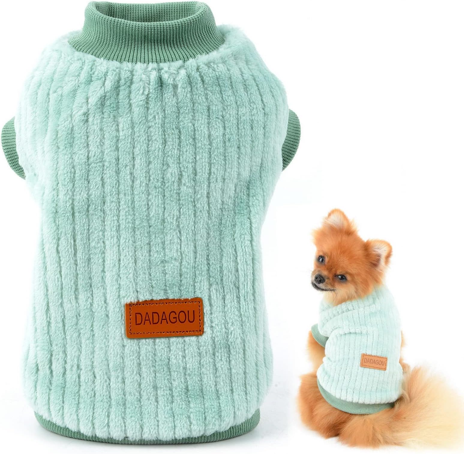 SMALLLEE_LUCKY_STORE Pet Ribbed Fleece Jumpers Pullover Sweatshirt for ...