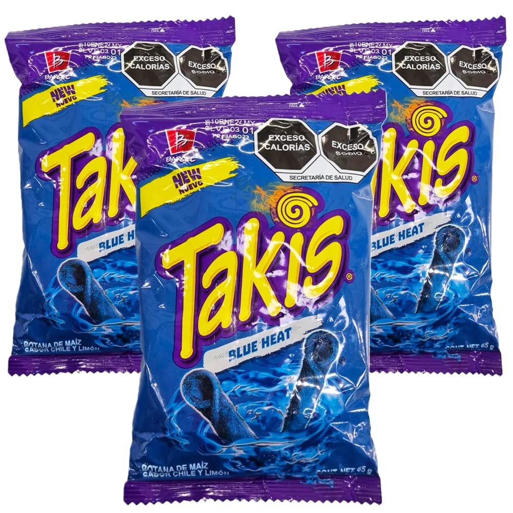 Buy Takis Blue Heat 65g (Pack 3) / Authentic Mexican Blue Takis Hot ...
