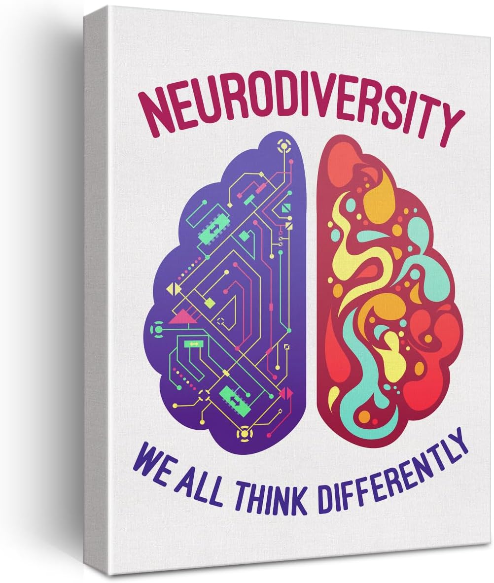 Amazon.com: We All Think Differently Wall Art Canvas Painting ...