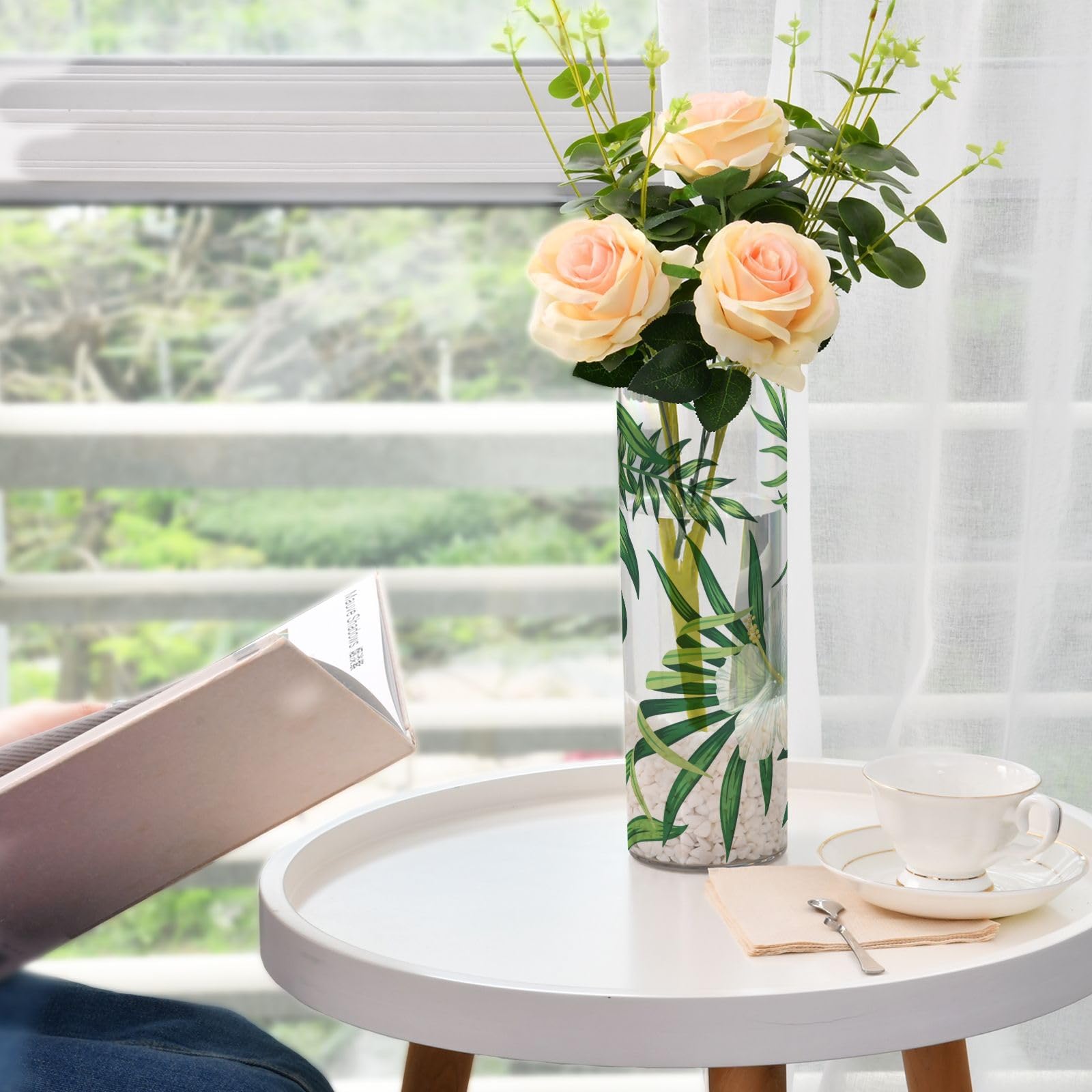 White Plastic Floral Containers Plastic Flower Vase Decoration Home