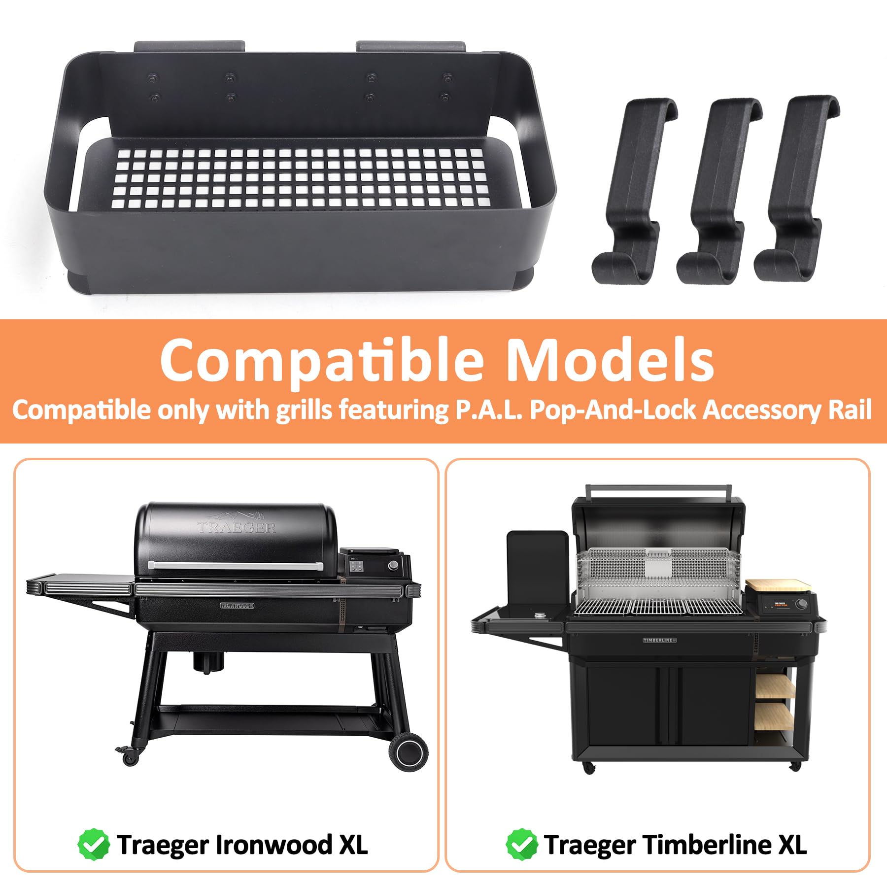 Snapklik.com : Storage Bin And 3 Pcs Hooks For Traeger Grills, P.A.L ...
