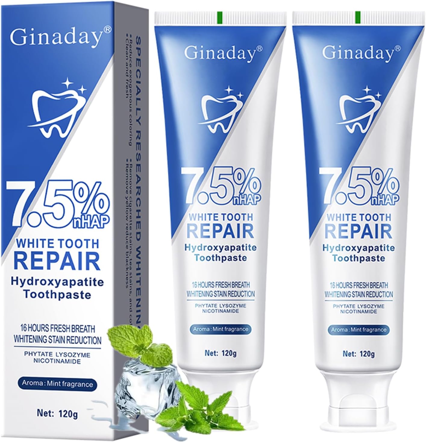 Amazon.com: 2Pack Hydroxyapatite Toothpastes for Enamel Protection and ...