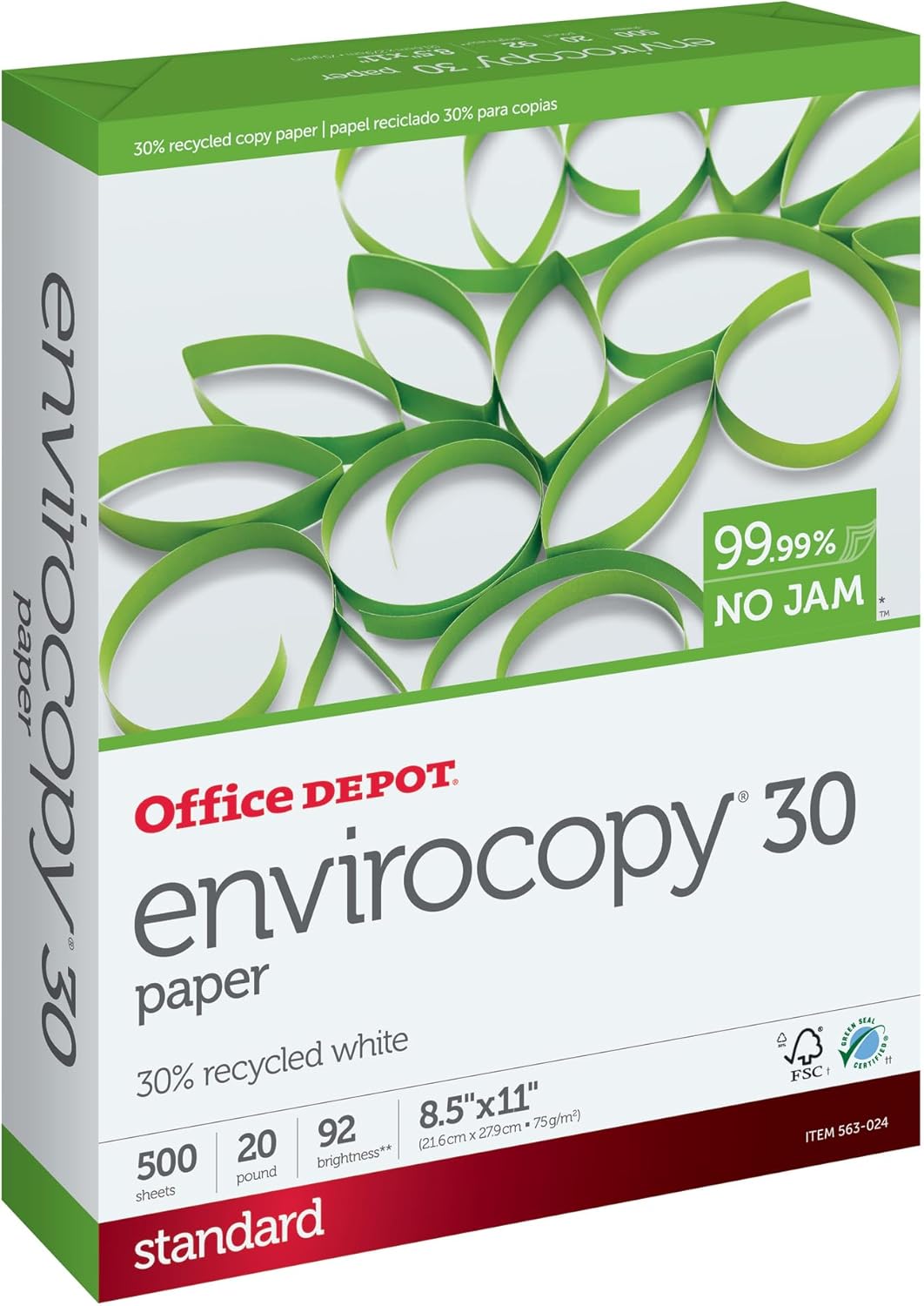 Amazon.com : Office Depot® EnviroCopy® Copy Paper, 1 Ream, White ...