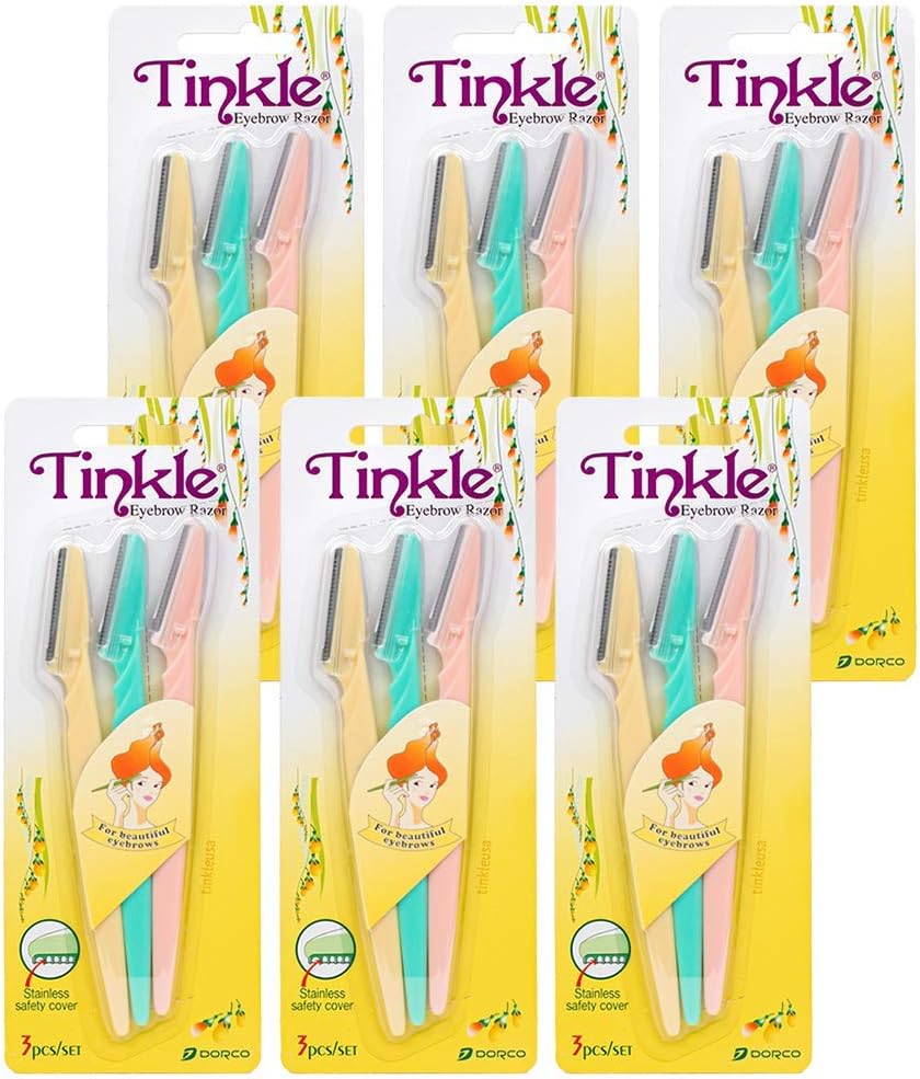 Amazon.com: Dorco Tinkle Eyebrow Razors, 18 Razors [3ct per pack (6pk ...