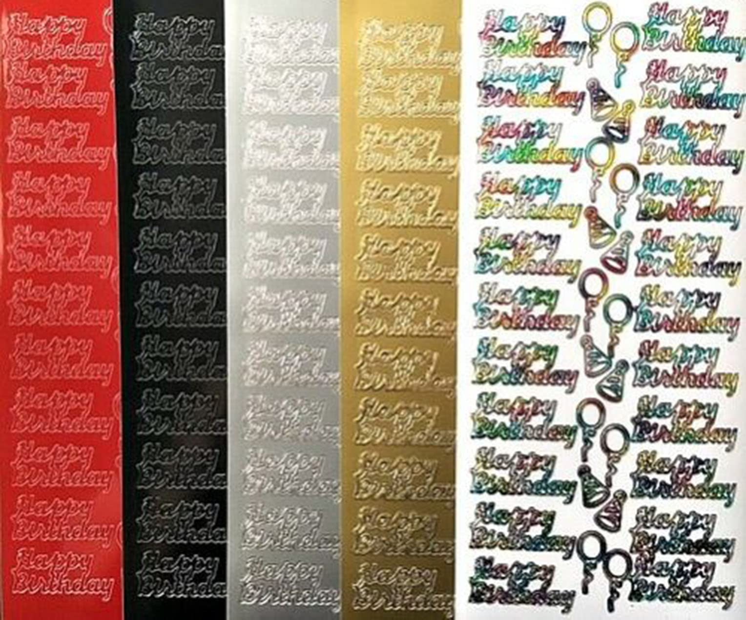 Vsorce4u 1 x Sheet Super Shiny Happy Birthday Peel Off Sticker Sheet ...