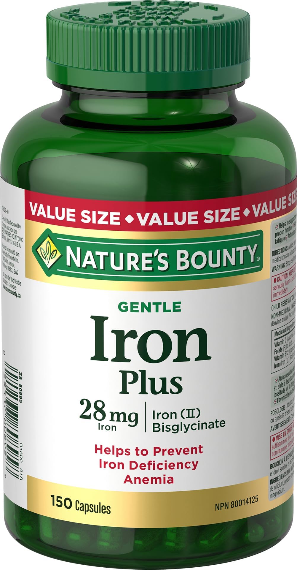 Amazon.com: Nature's Bounty Gentle Iron Plus Pills, Supplement, Helps ...