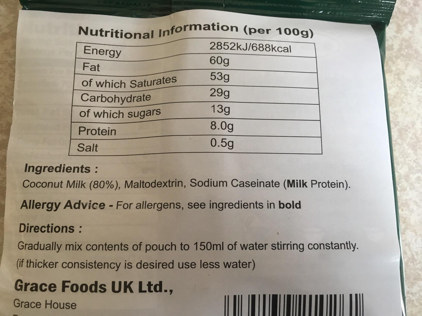 Grace Coconut Milk Powder 50 g (Pack of 12) : Amazon.co.uk: Grocery