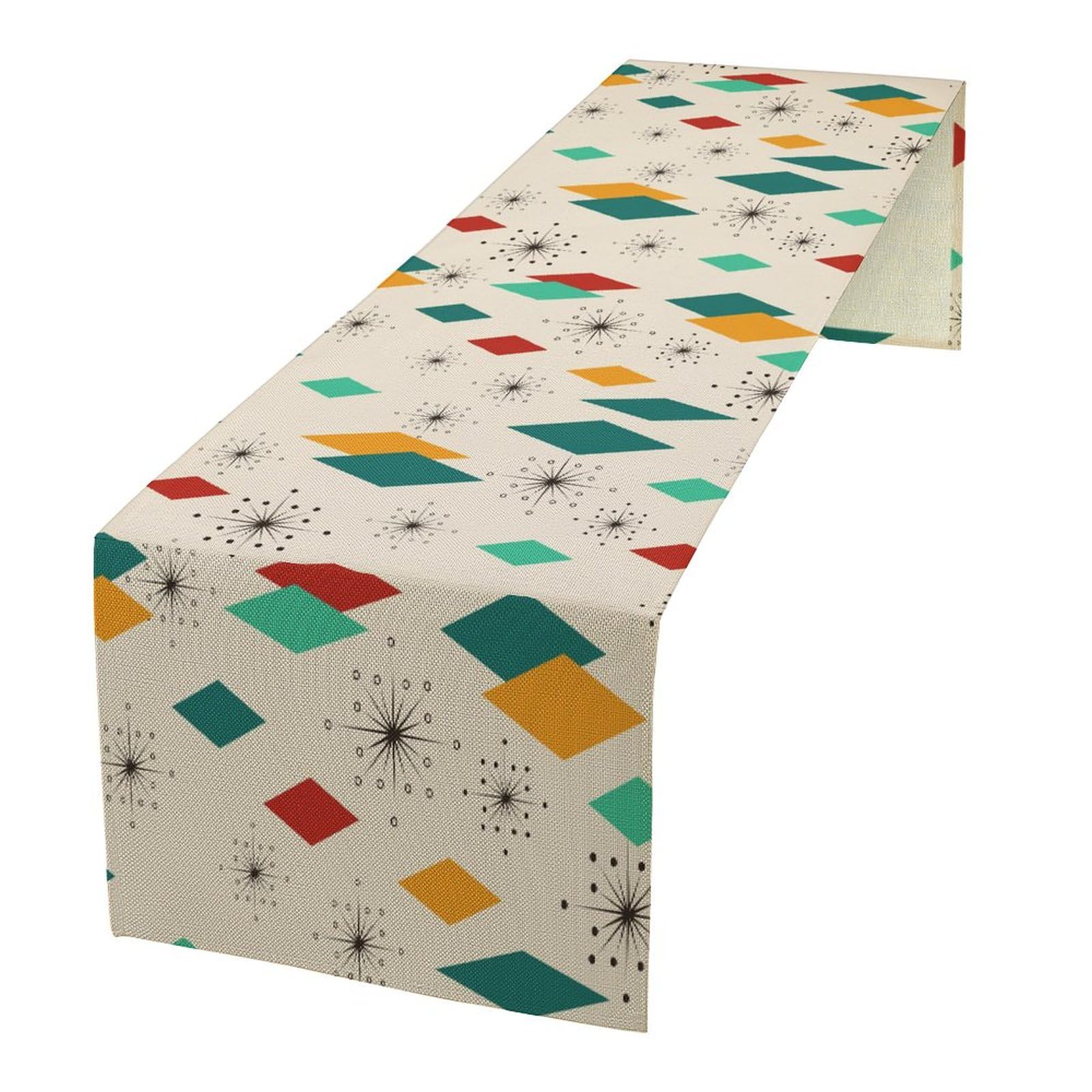 Amazon.com: Mid Century Table Runner, Modern Atomic Pattern Absctract ...