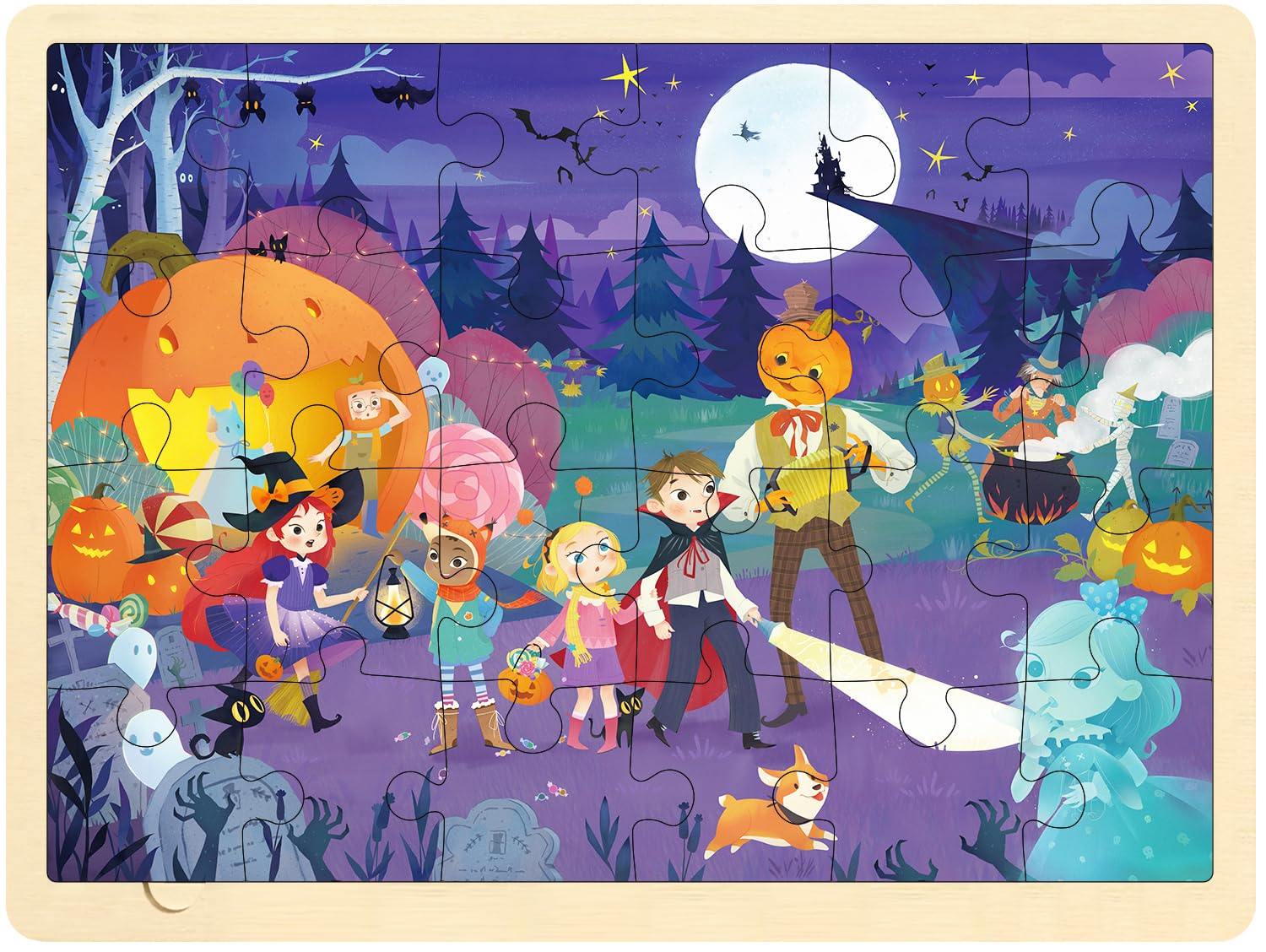 Amazon.com: MoinKidz Halloween Puzzle for Kids 3 Year Old, 24 Piece ...