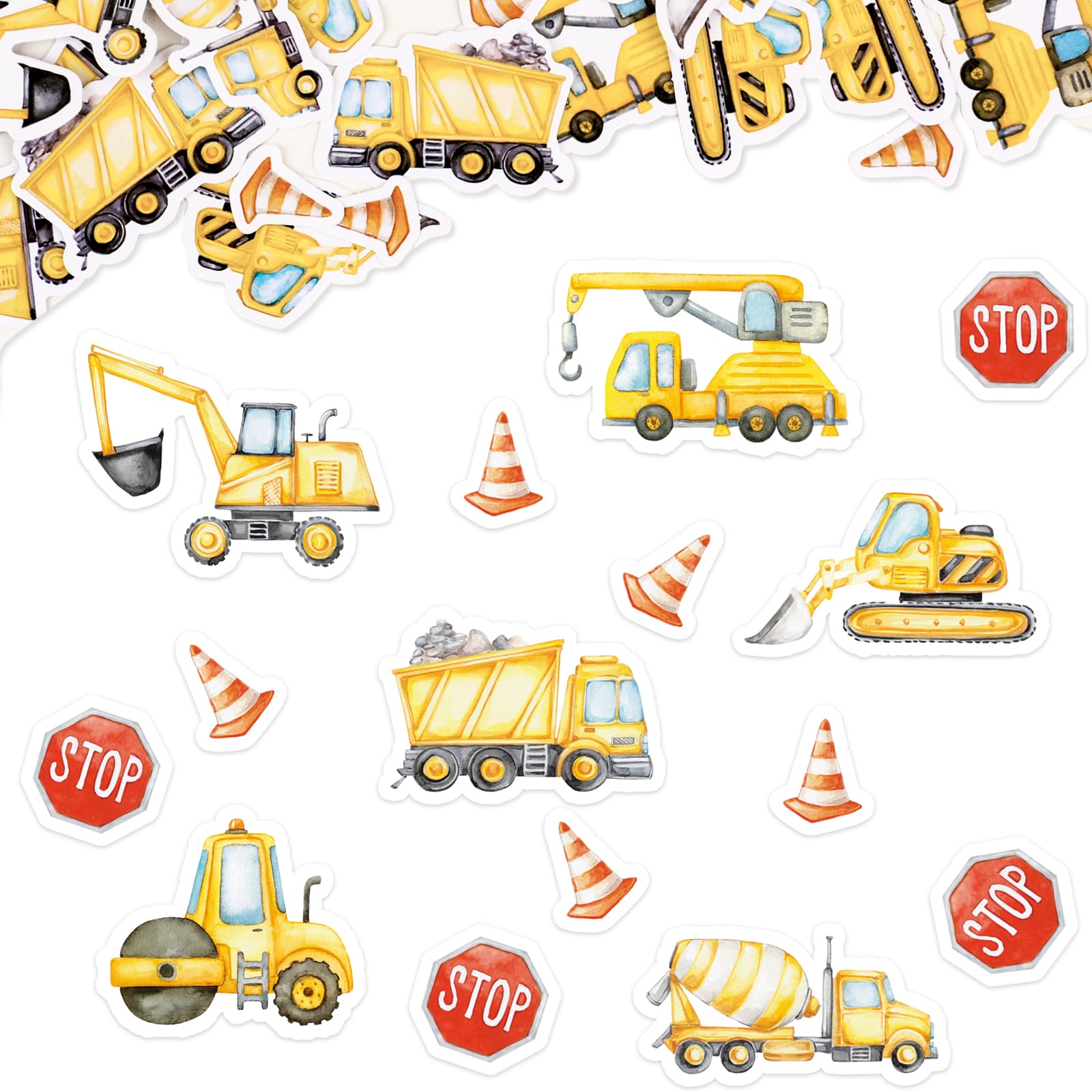 100pcs Construction Party Supplies Digger Birthday Decorations Construction Confetti for Boys ...