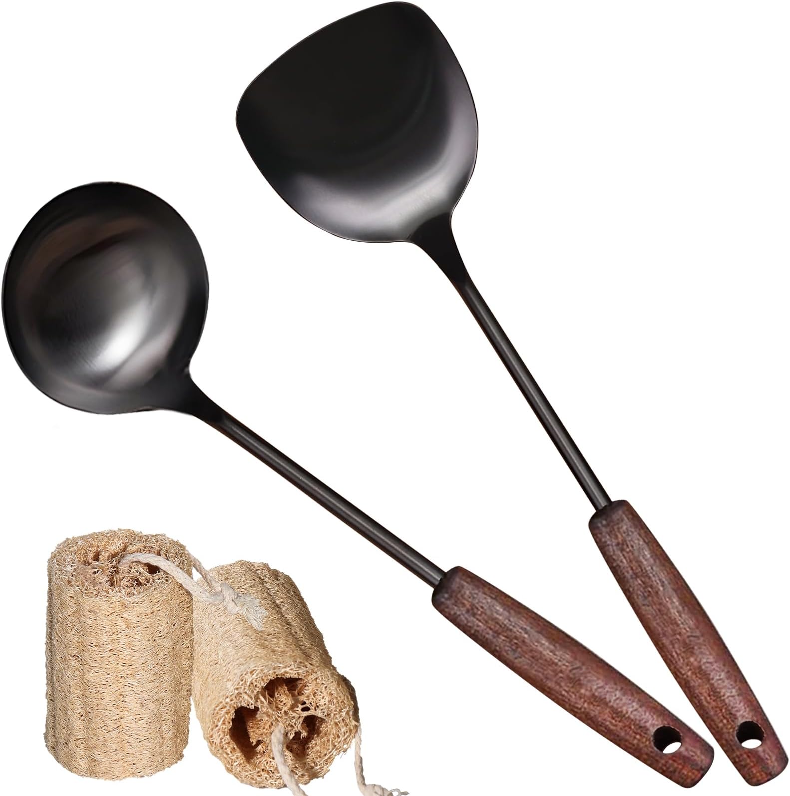Amazon.com: HANSGO Wok Utensils Set, Stainless Steel Wok Spatula and ...