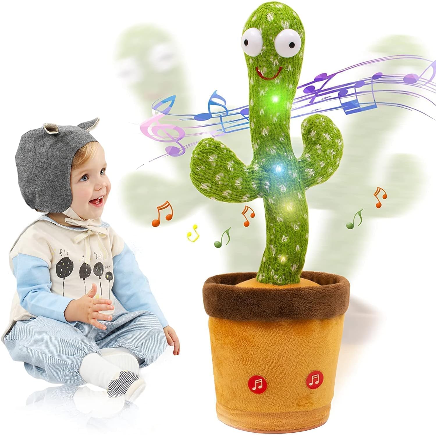 Buy SUPER TOY Dancing Cactus Talking Plush Toy with Singing & Recording ...