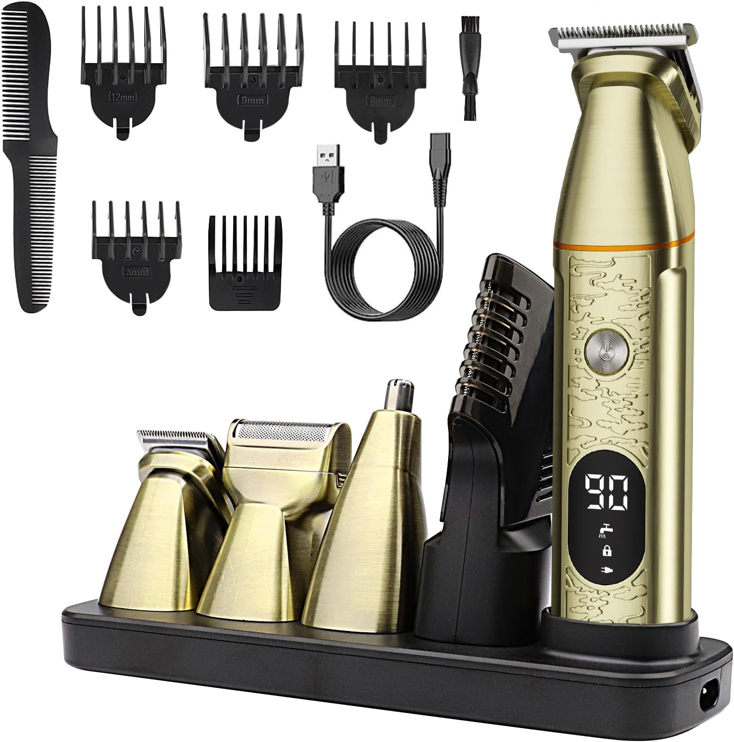 Amazon.com: PAISHENKEJI Hair Clipper Beard Trimmer for Men - Electric ...