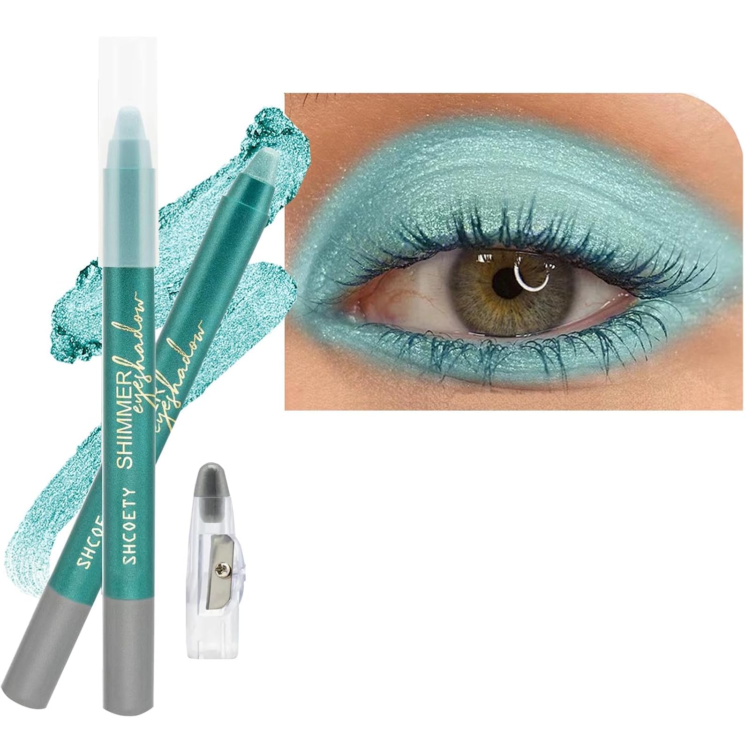 Amazon.com : Daeuwiutr Green Eyeshadow Stick, Highlighter Eye Liner,Eye ...