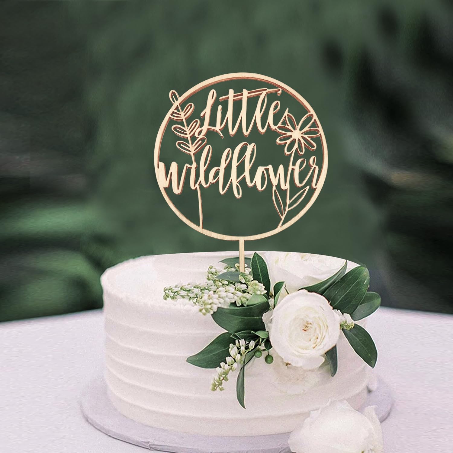 Amazon.com: Wood Wildflower Cake Topper,Little Wildflower Birthday ...