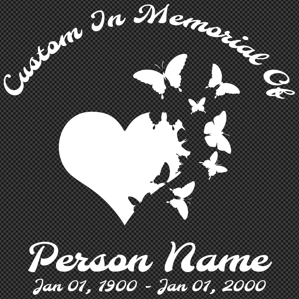 Amazon.com - Custom Text Memorial Remembrance Flutter Butterfly Heart ...