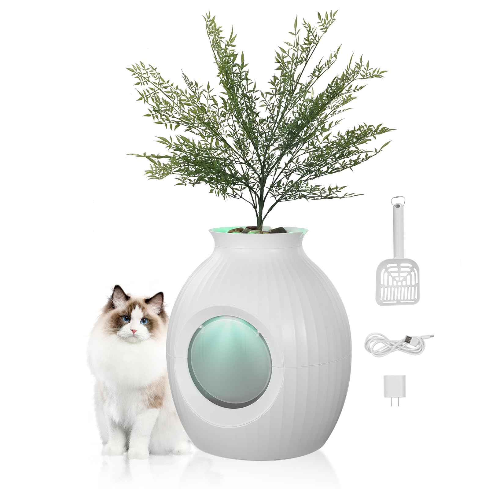 Amazon.com: VEVOR Plant Litter Box, Enclosed Cat Litter Box with Smart ...