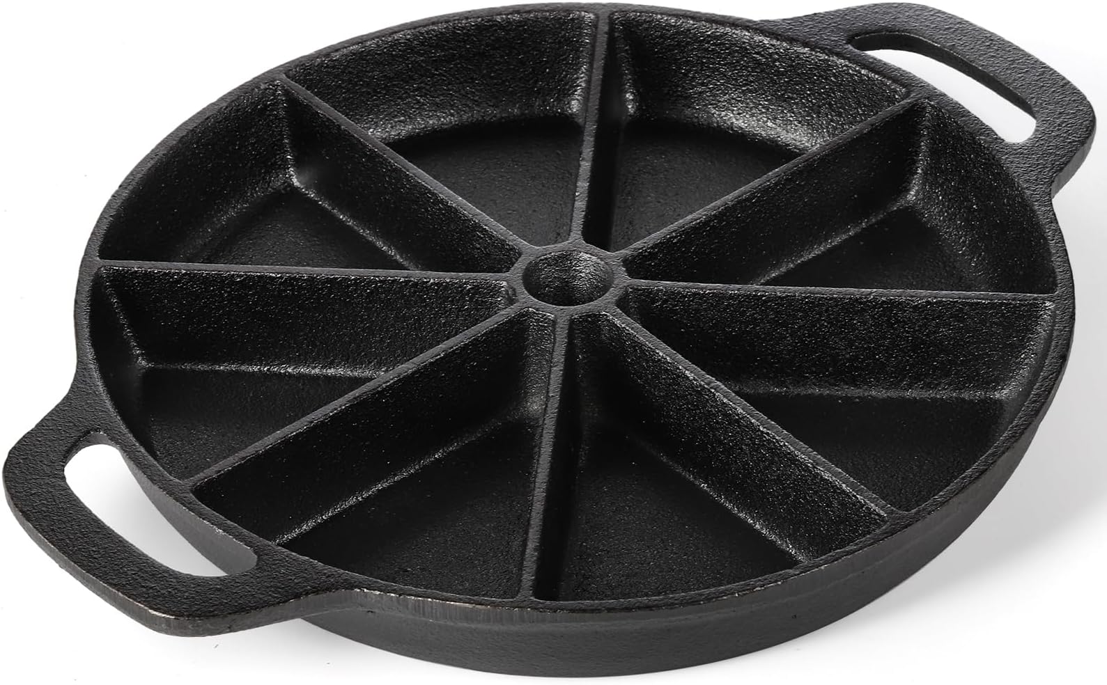 Amazon.com: WUWEOT Cast Iron Wedge Pan, Non stick Round Corn Bread ...