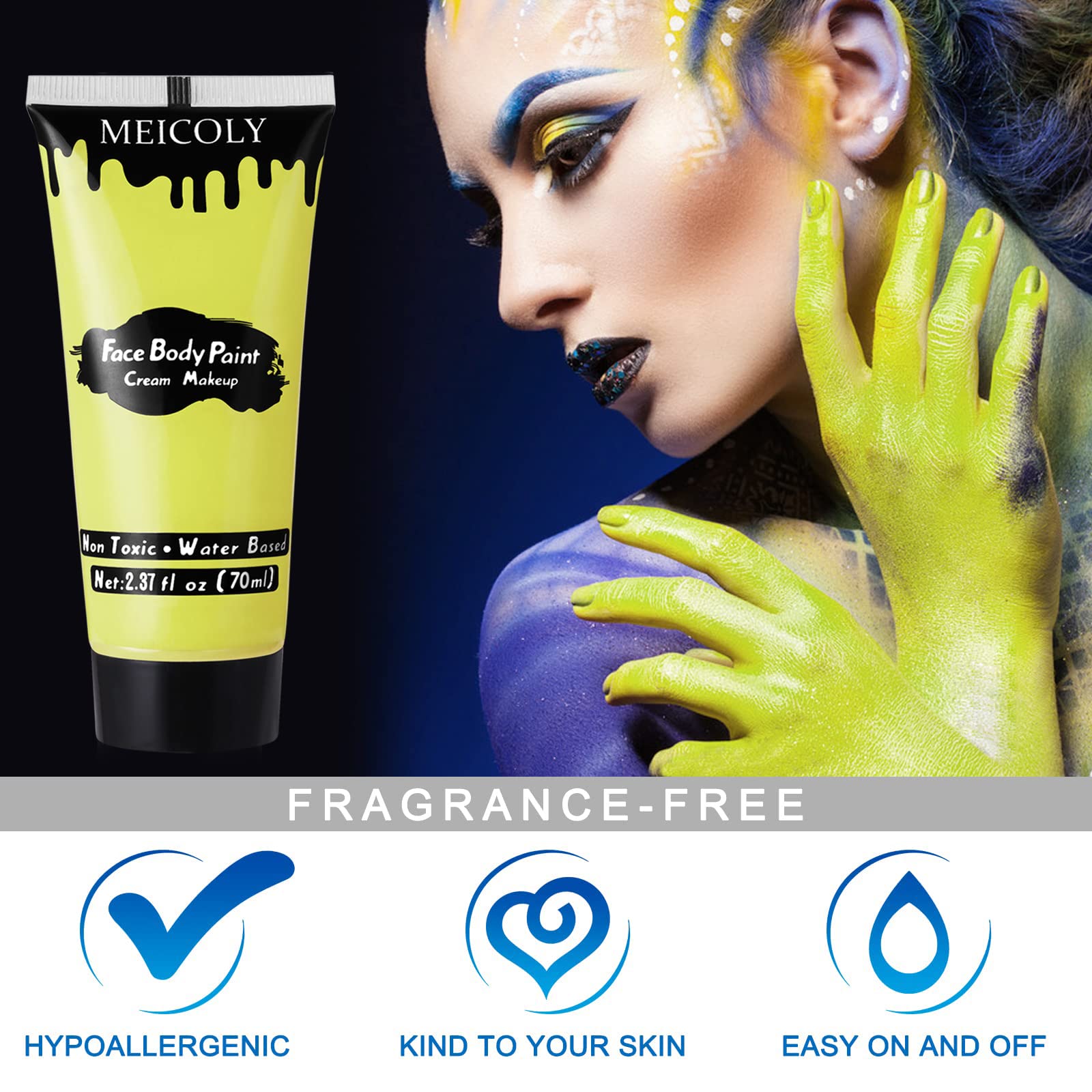 Snapklik.com : Ogre Green Cream Face Body Paint,2.37OZ Large Tube Water Based Non-Toxic Full ...