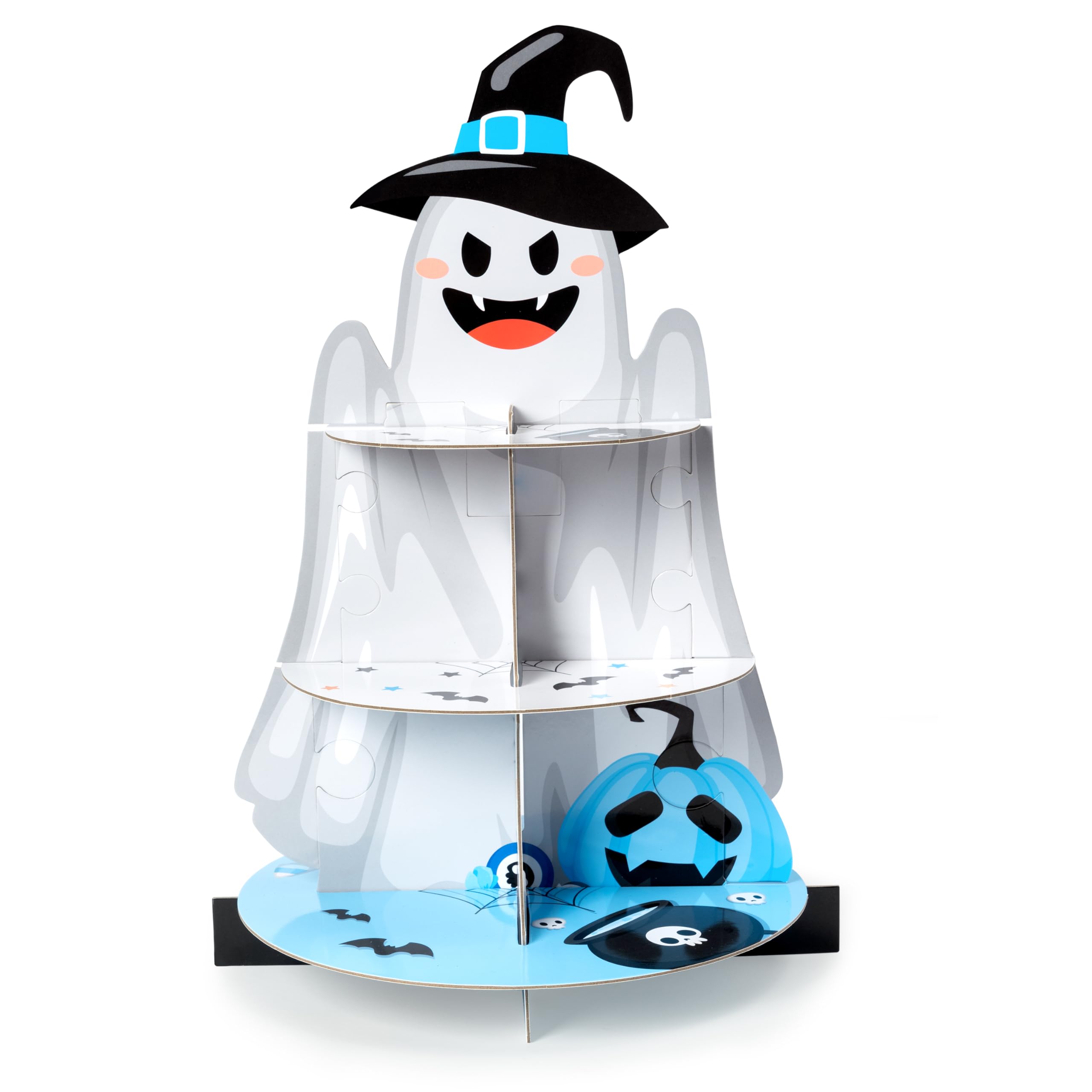 Amazon.com: Haooryx Blue Little Boo Cupcake Stand 3 Tier Halloween ...
