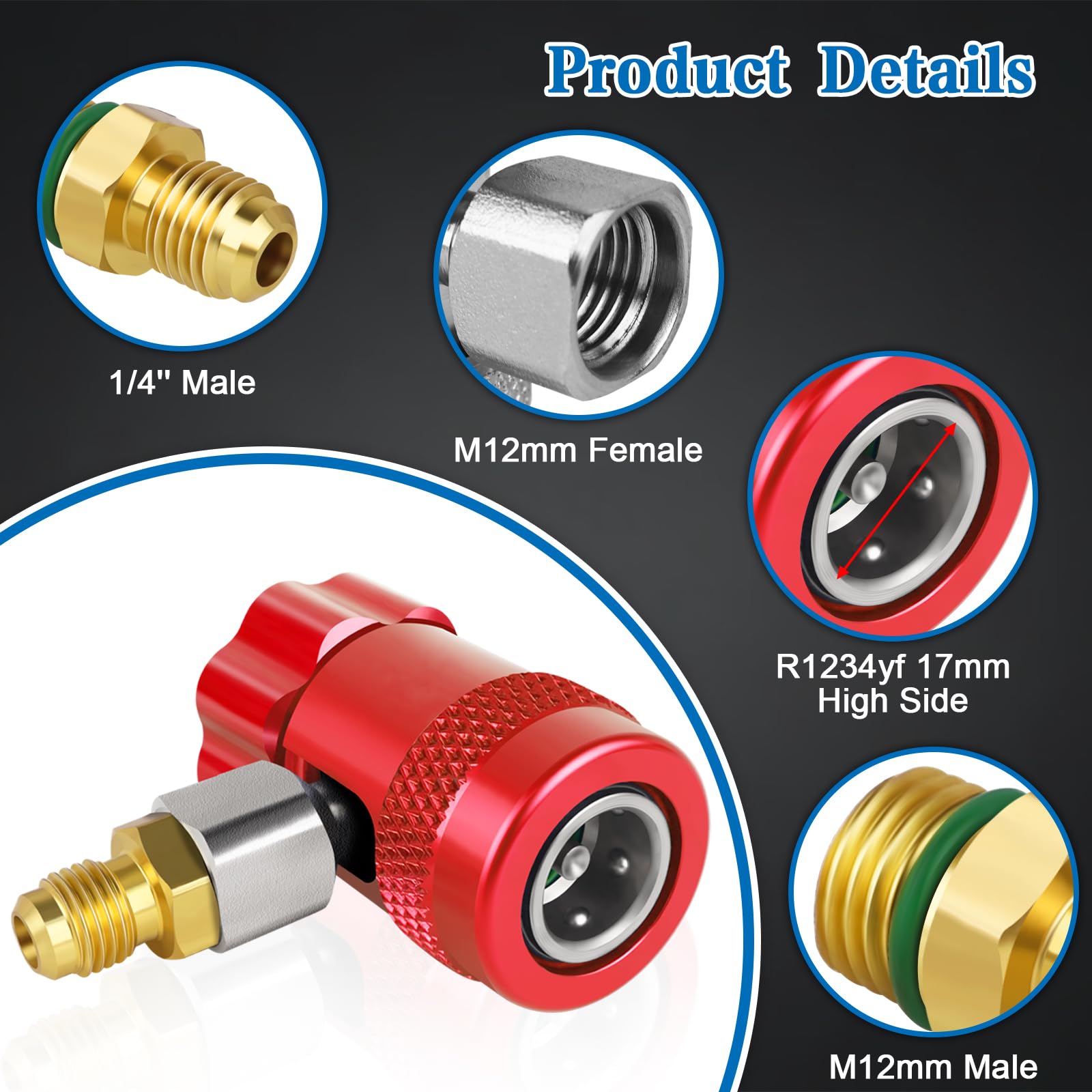 Snapklik.com : R1234yf Coupler, Adjustable 1234yf Adapter, High & Low ...