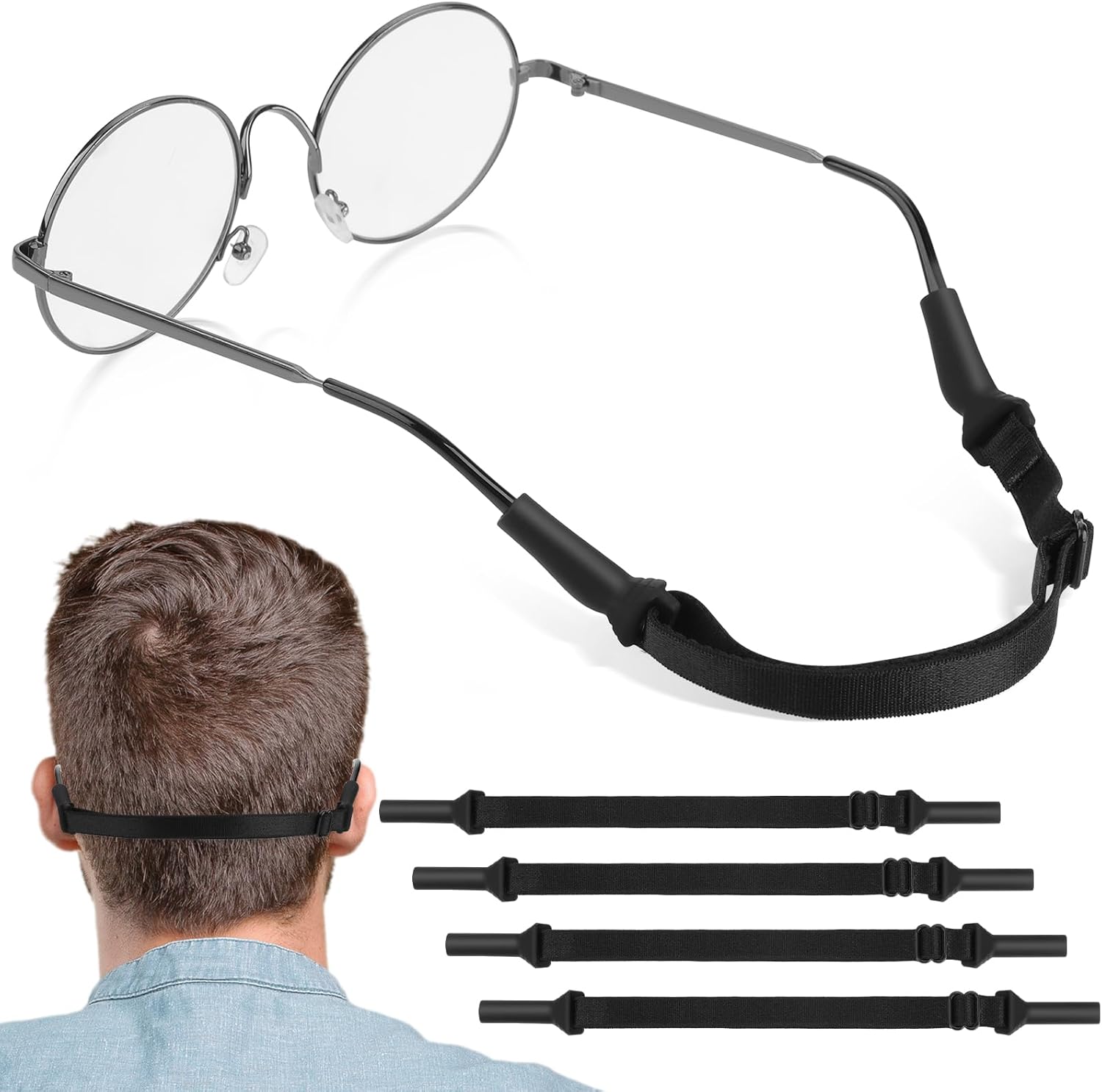 Amaxiu No Tail Anti Slip Eyewear Retainer Rope, 4 Pcs ...