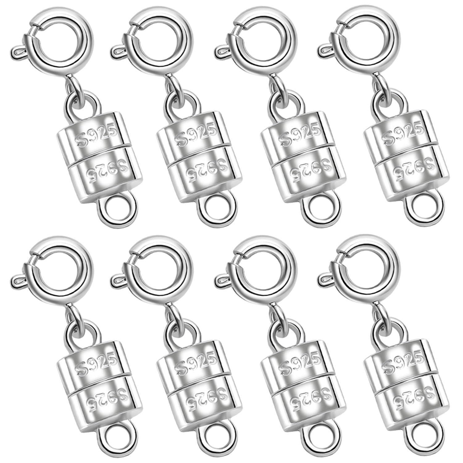Amazon.com: S925 Sterling Silver Magnetic Necklace Clasps and Closures ...