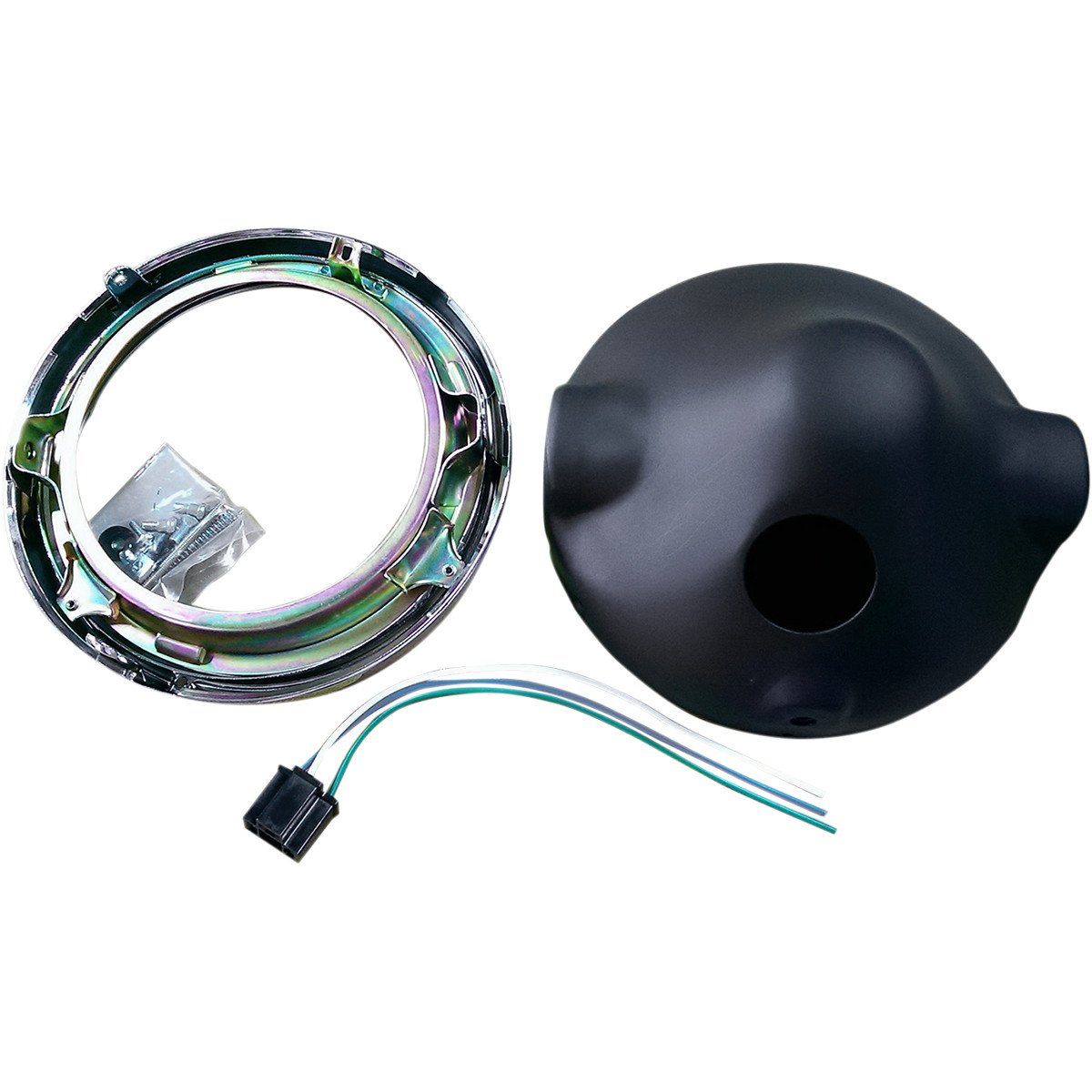 Black Headlight Housing Emgo Kawasaki Style 7 Inch Headlight Assembly ...