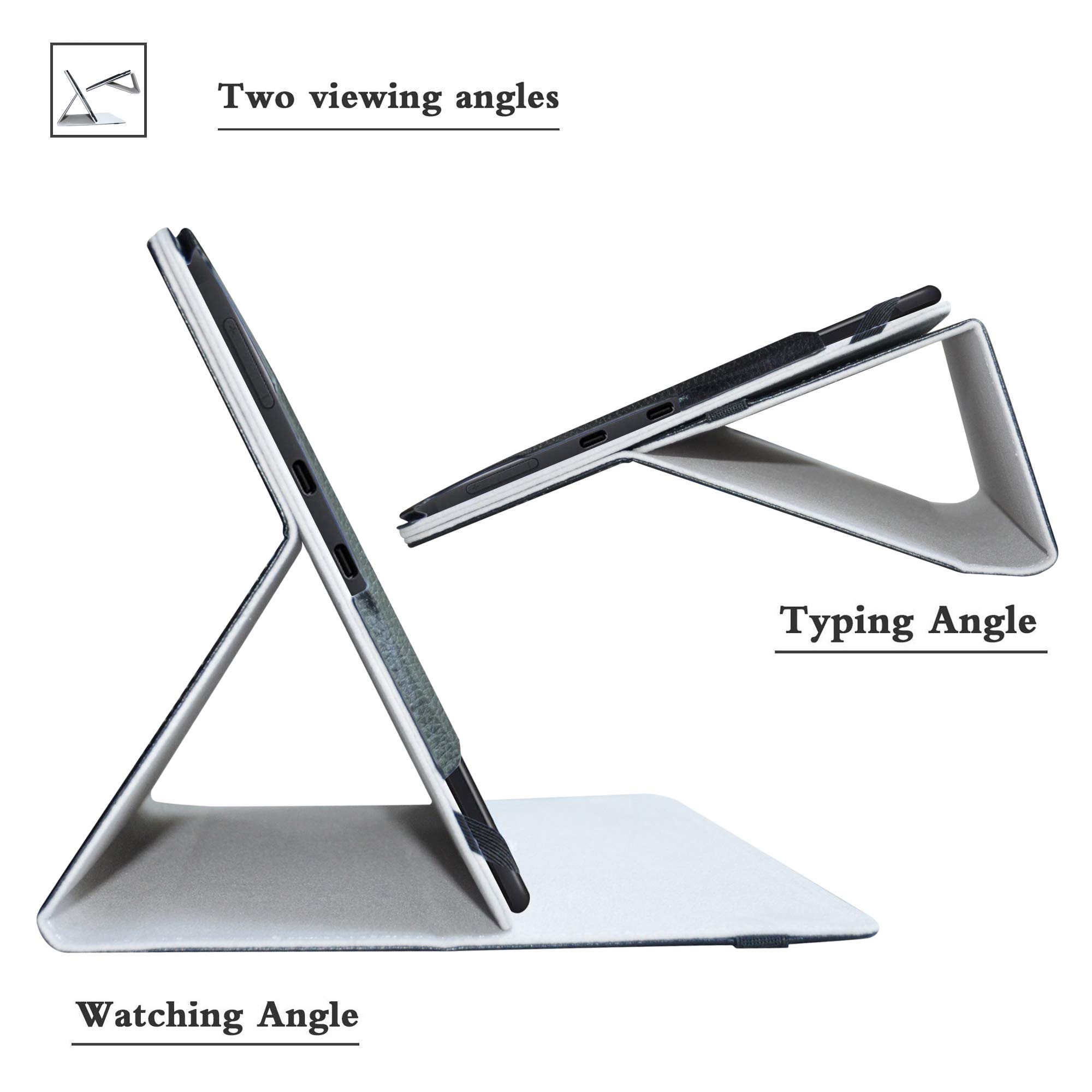 Snapklik.com : Bige For Surface Pro X 13 Case,PU Leather Folio 2-Folding Stand Cover Case For ...