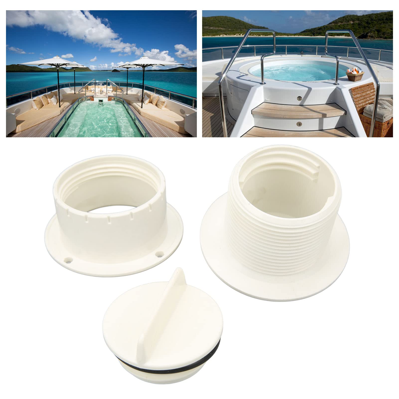 Boat Floor Drain Overflow Drain Tube, ABS Plastic Scuppers For Boats